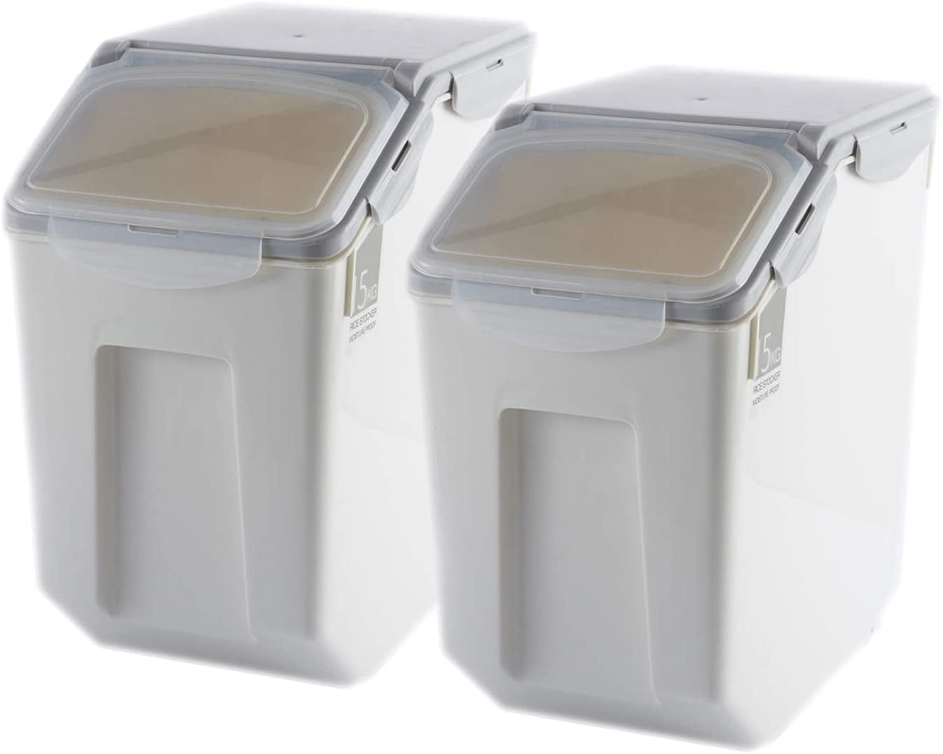 2-Pack 15L/4 Gallon Airtight Food Storage Containers with Locking Lids ...