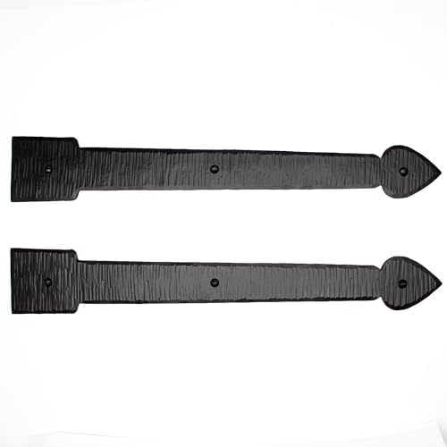 2 Pack 16" Black Faux Strap Hinges - Decorative Dummy Faux Hinge ...