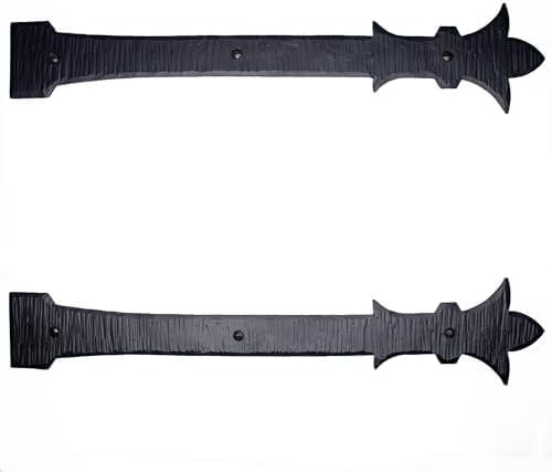 2 Pack 16" Black Faux Strap Hinges - Decorative Dummy Faux Hinge ...
