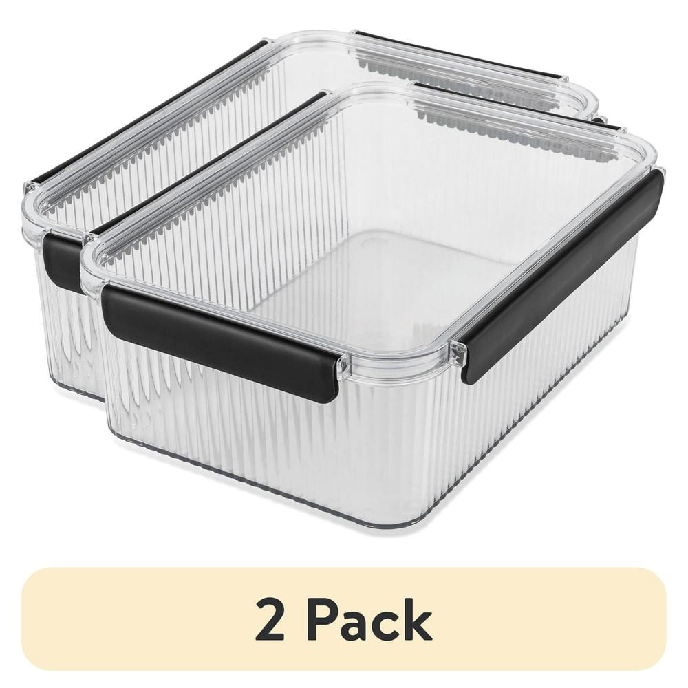 2 Pack 16 Cup Clear Plastic Airtight BPA-Free Reusable Pantry Storage ...