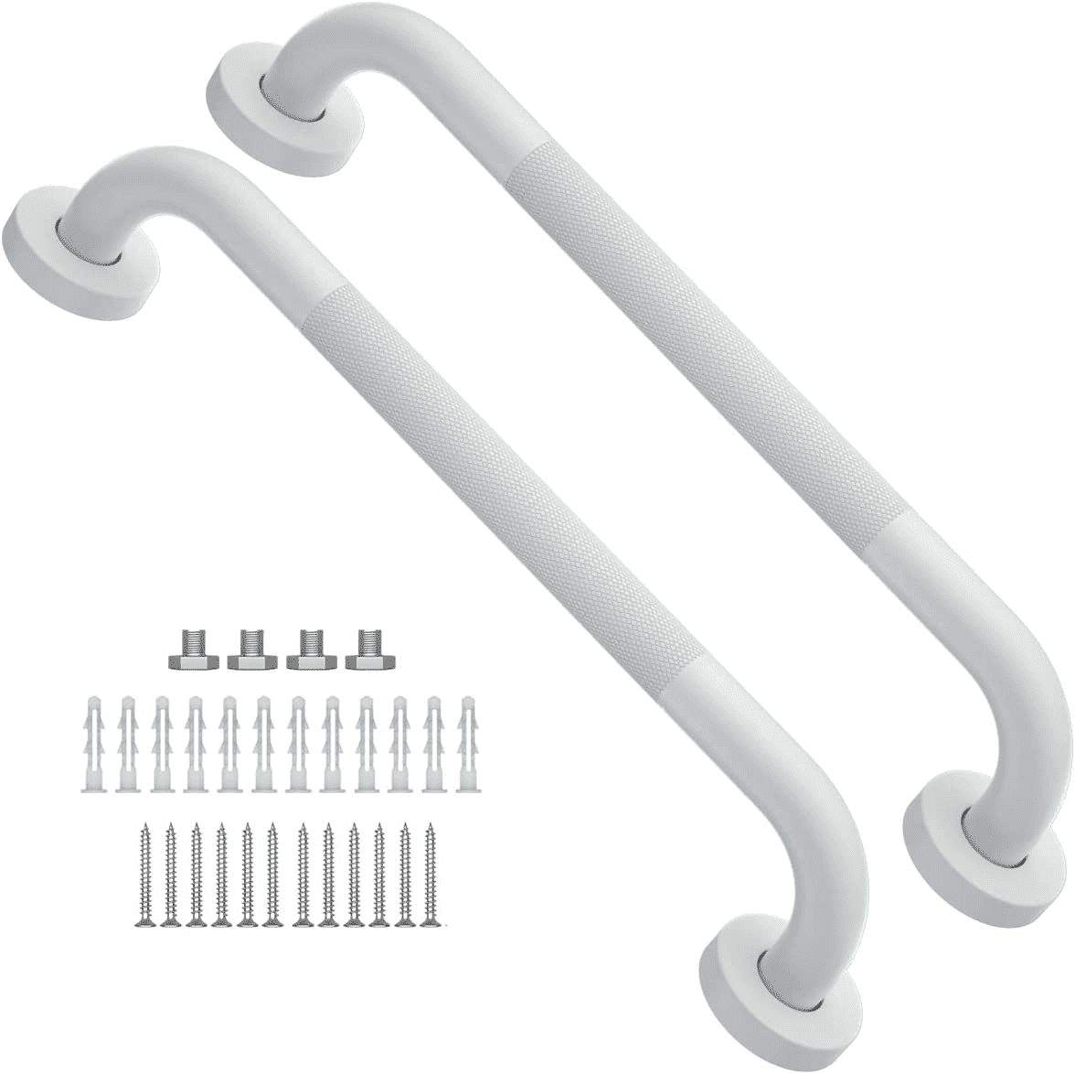 2 Pack 16 Inch Anti Slip Shower Grab Bar Handle, ZUEXT White Stainless ...