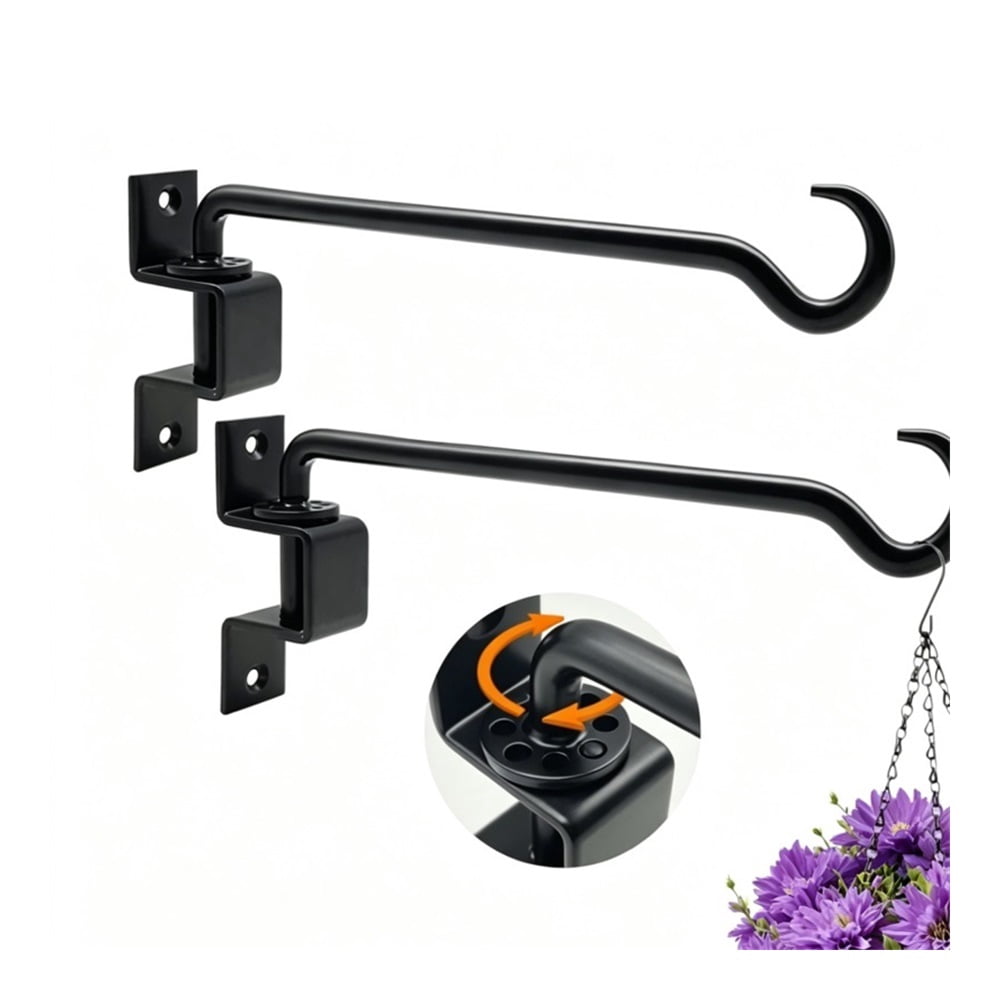2 Pack 16 Inch Swivel Plant Hanger Brackets, Heavy Duty Outdoor Wall ...