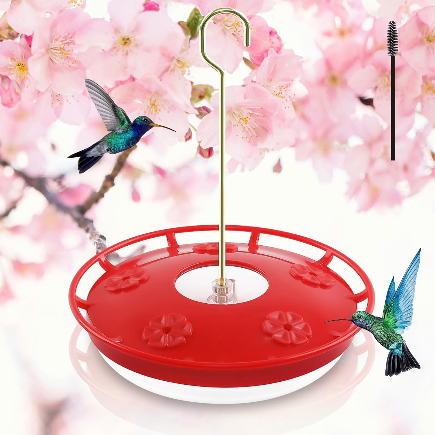 2 Pack 16 OZ Hummingbird Feeders for Outdoor 5 Feeder Ports Ant Bee ...