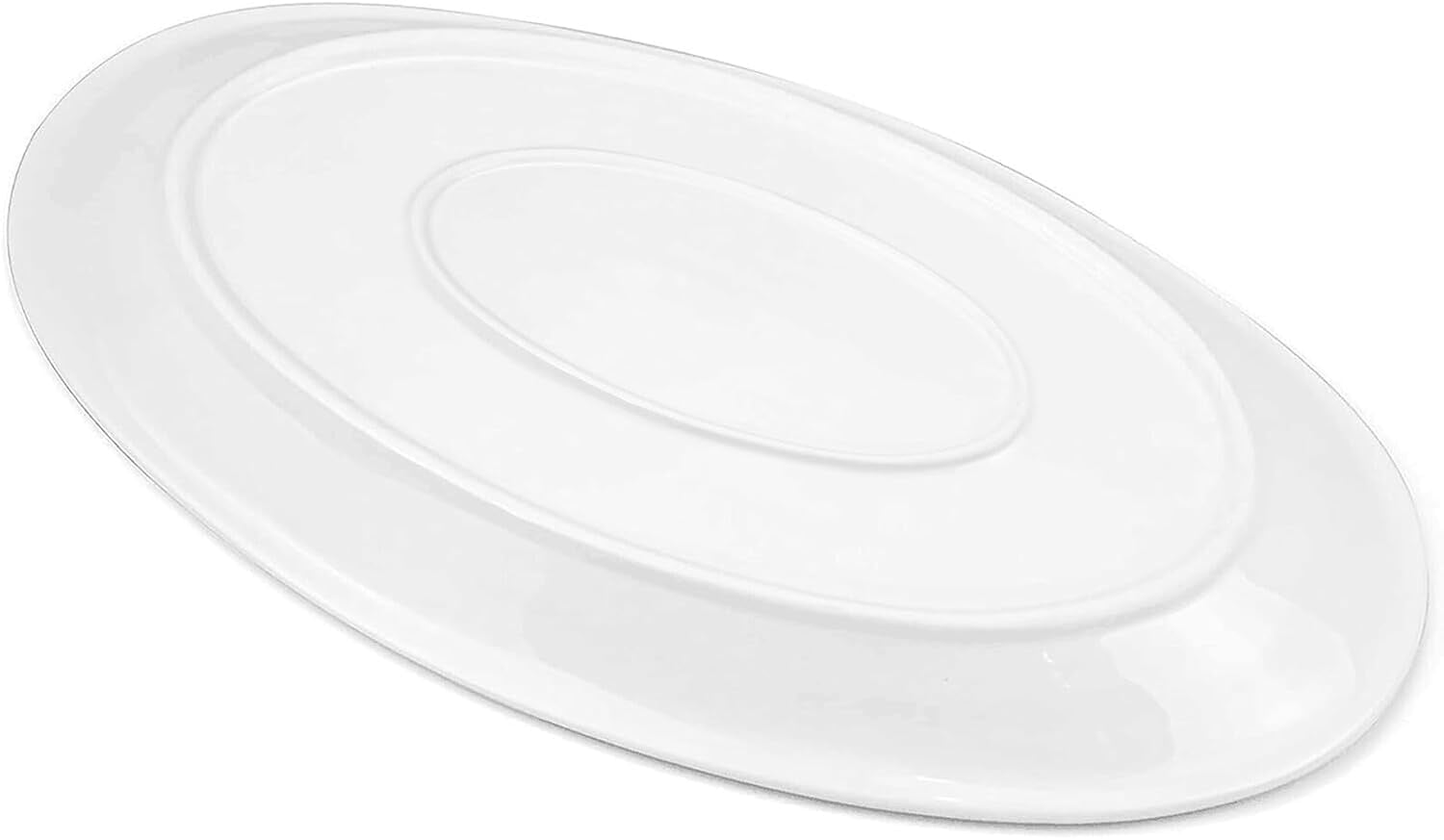 2 Pack 16" Porcelain Large Oval Serving Plates, White Oval Serving ...