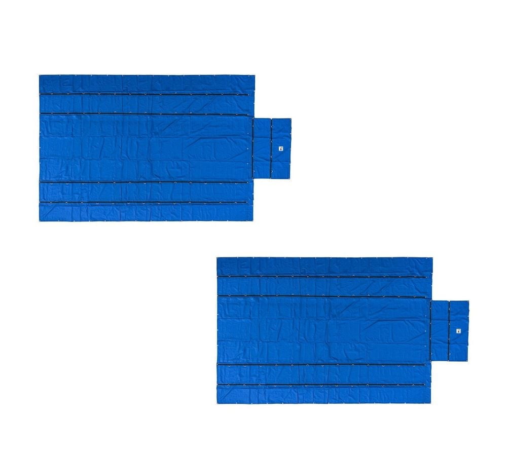 2 Pack 16' x 27' Flatbed Tarps Heavy Duty 18oz Steel Tarp with Flap ...