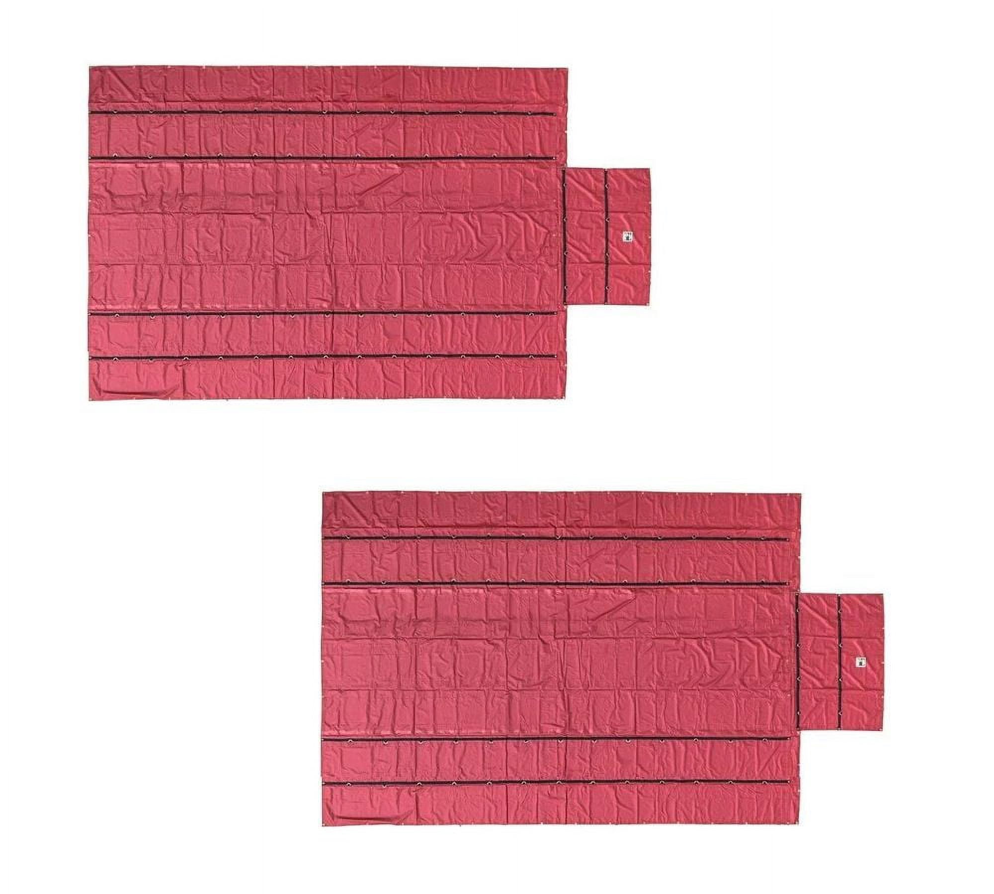 2 Pack 16' x 27' Flatbed Tarps Heavy Duty 18oz Steel Tarp with Flap ...