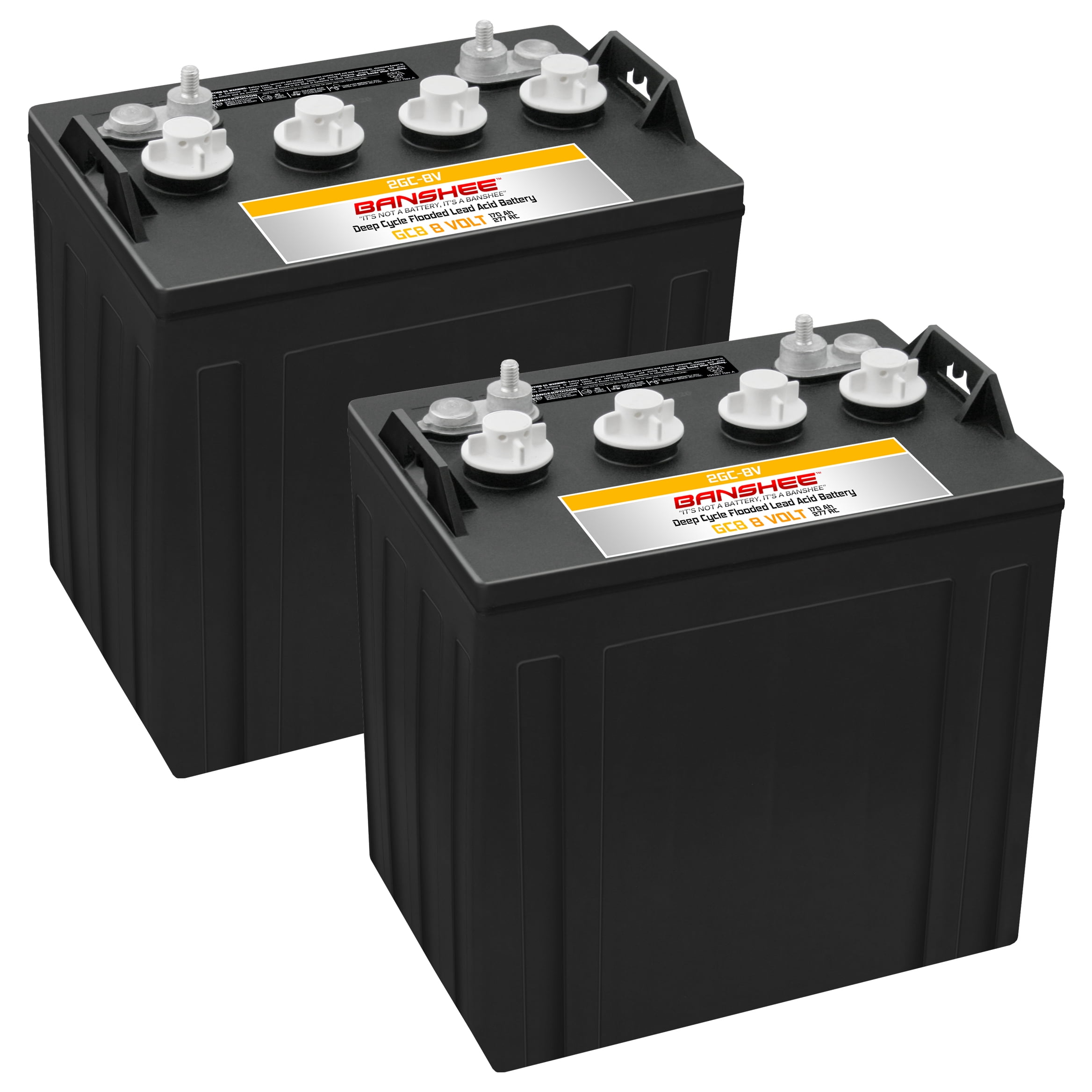 2 Pack (16V Combo) of Banshee Heavy Duty 8V Flooded Lead Acid Batteries ...
