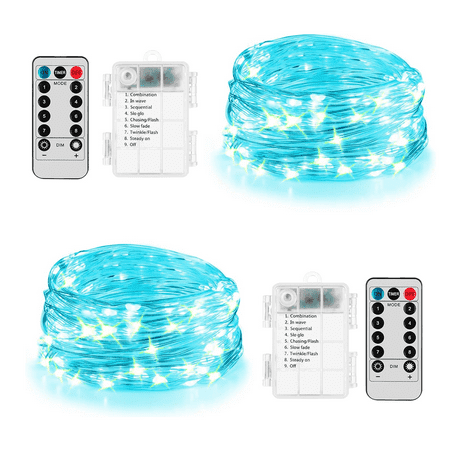 2 Pack 16ft 50 Led Fairy Lights with Remote Timer Waterproof Christmas ...