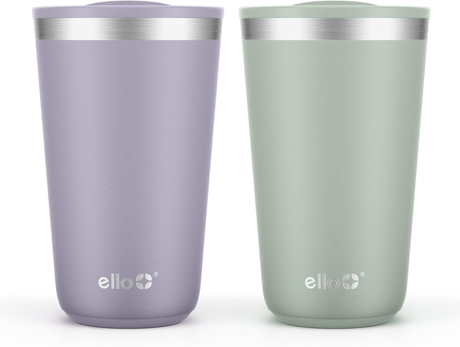 2 Pack 16oz Stainless Steel Stacking Cups with Easy Press Lids | Pint ...