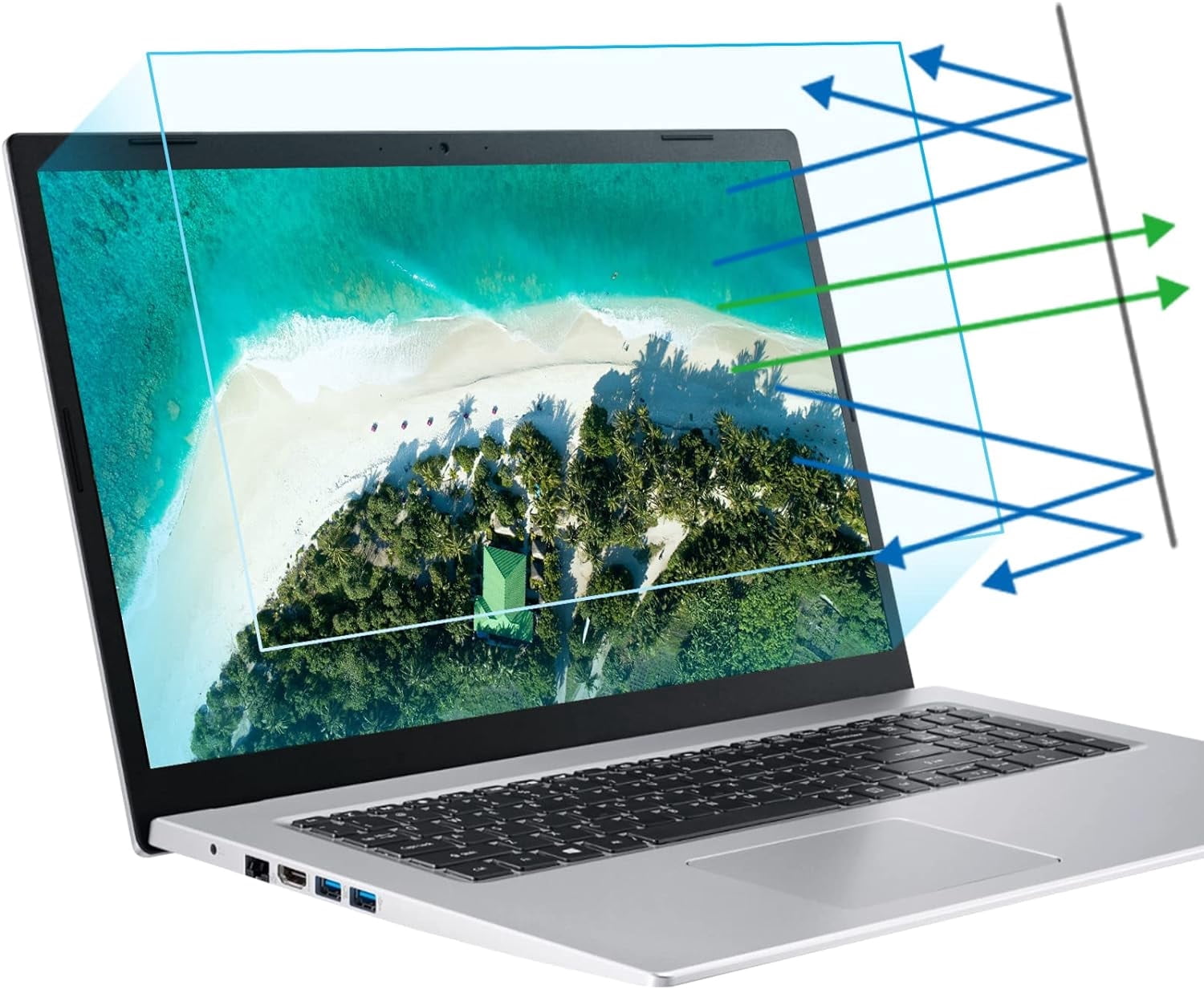 Huangting 17.3 Inch Anti Blue Light Laptop Screen Protector, Anti Glare ...