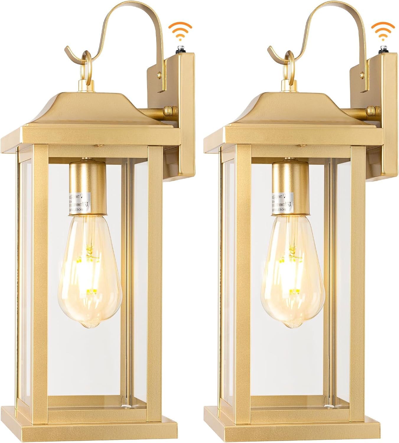 2-Pack 17 Inch Large Outdoor Light Fixtures, Exterior Matte Black Wall ...