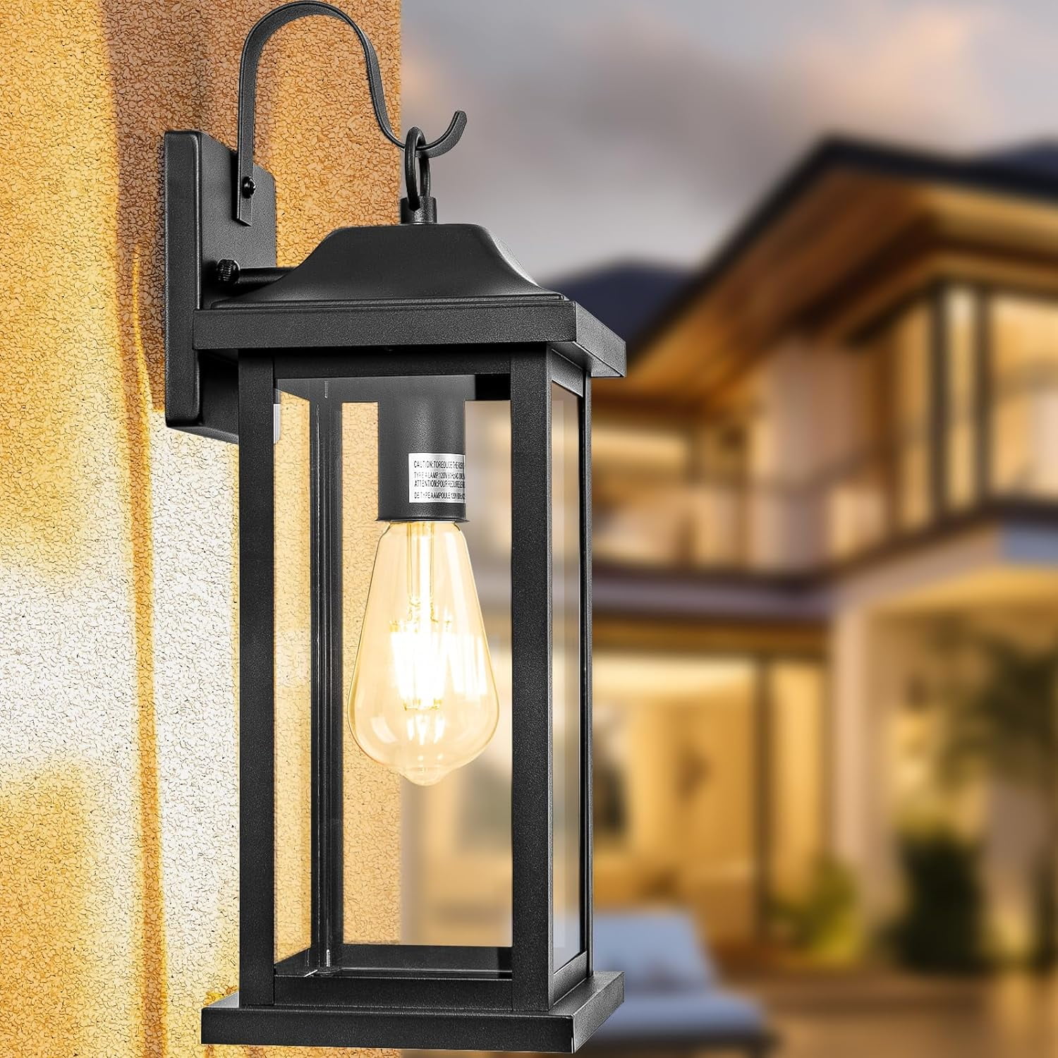 2-Pack 17 Inch Large Outdoor Light Fixtures, Exterior Matte Black Wall ...