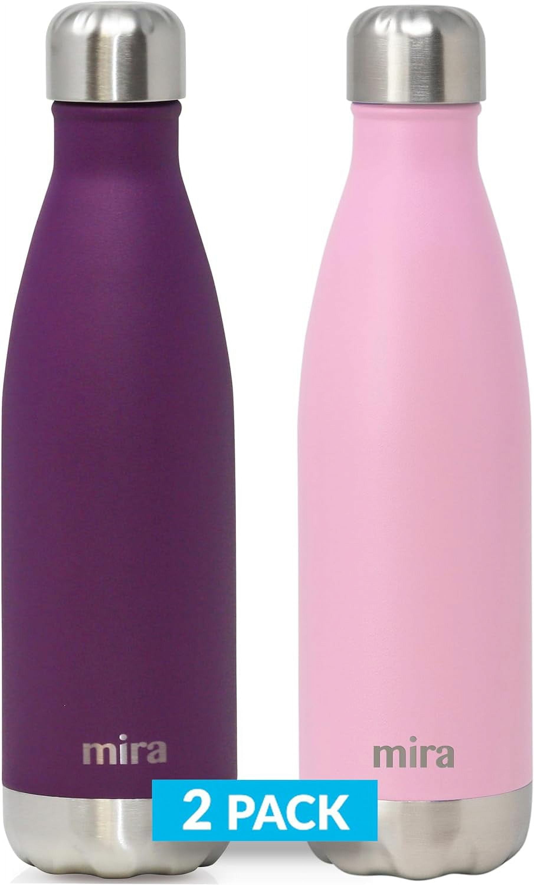 2 Pack 17 oz Insulated Water Bottle - Stainless Steel Cola Shape Thermo ...