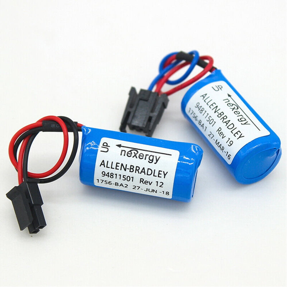 2-Pack 1756-BA2 3V Replacement Lithium Battery with Plug for 1756-BA2 ...