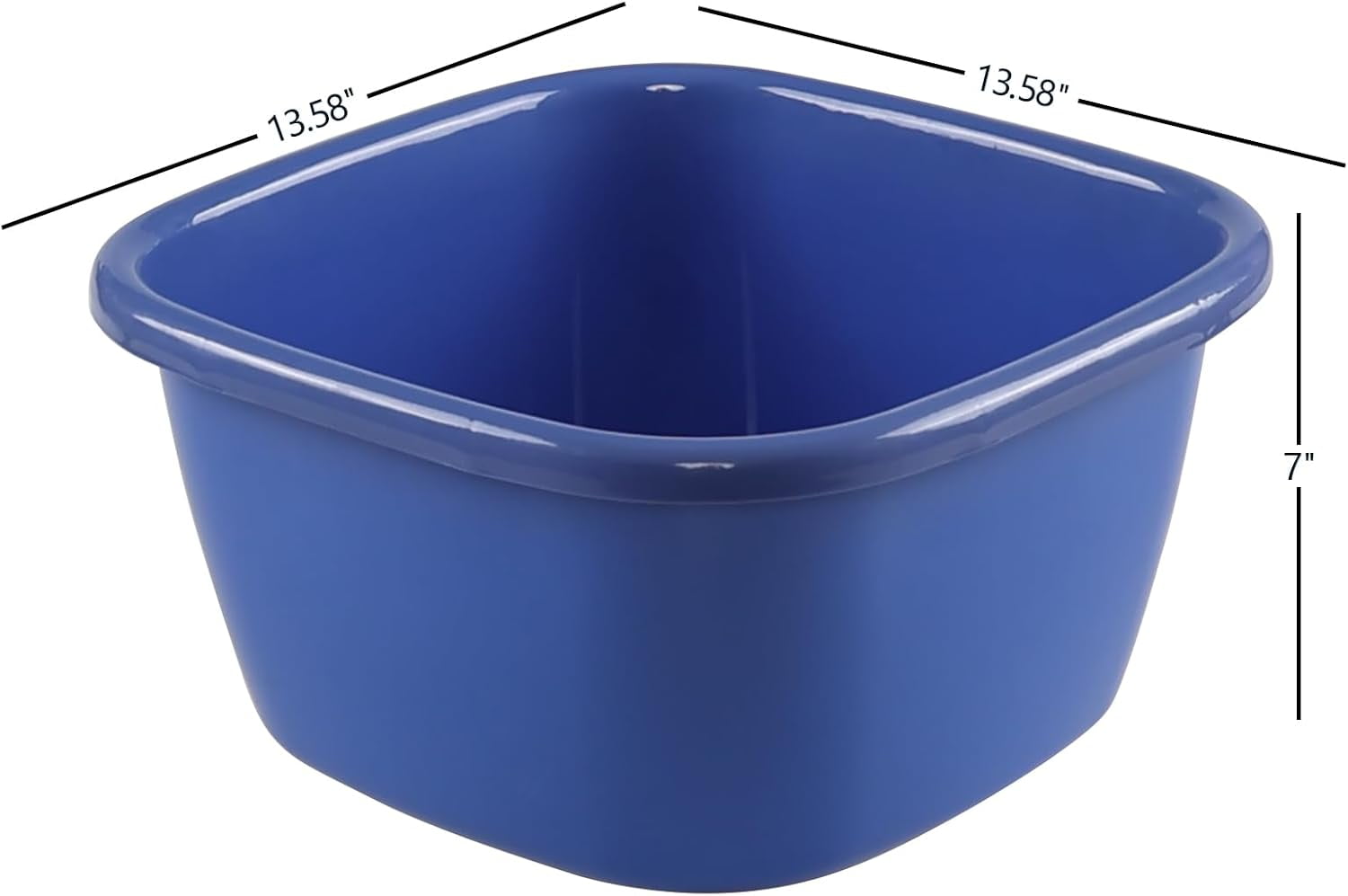 2 Pack 18 Quart Kitchen Sink Dish Basin, Plastic Square Dish Pan, Blue ...
