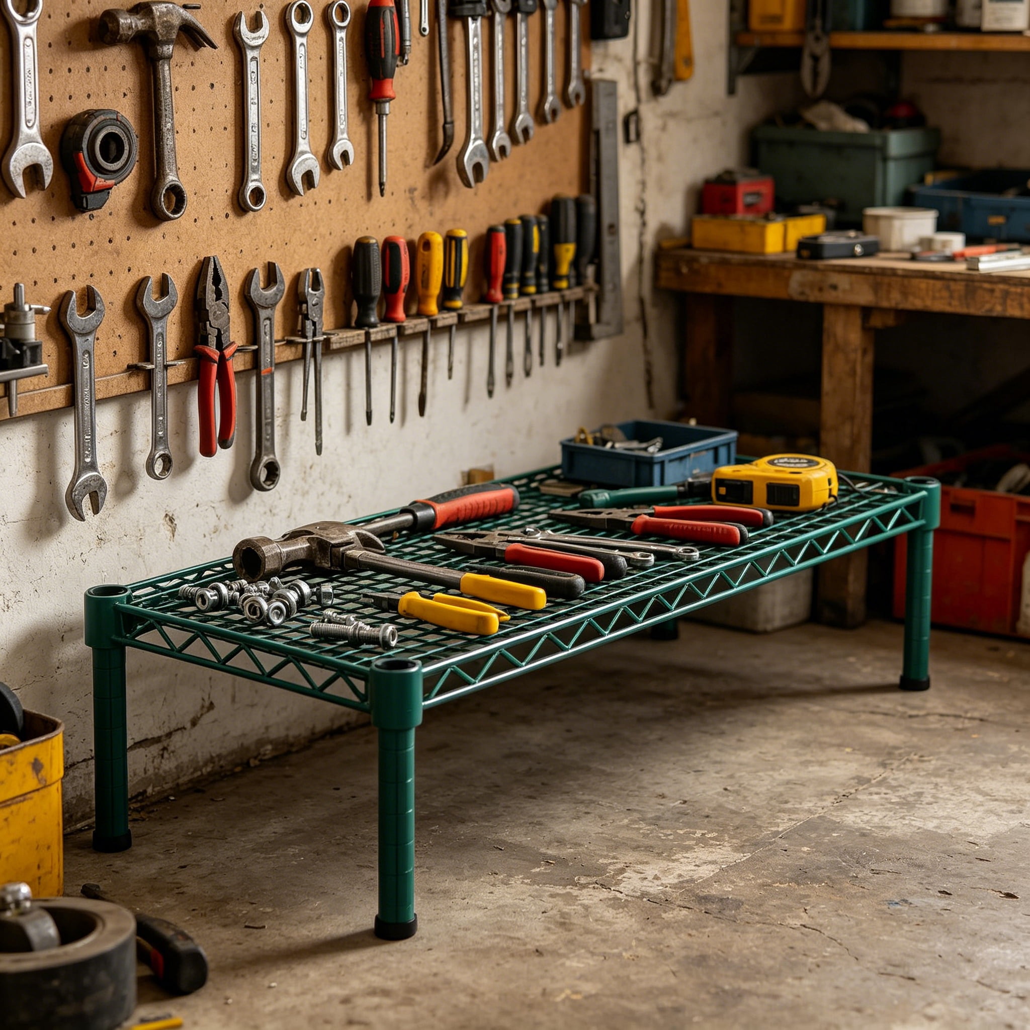 2-Pack 18" x 48" x 14" Green Wire Dunnage Rack, Heavy Duty Storage ...
