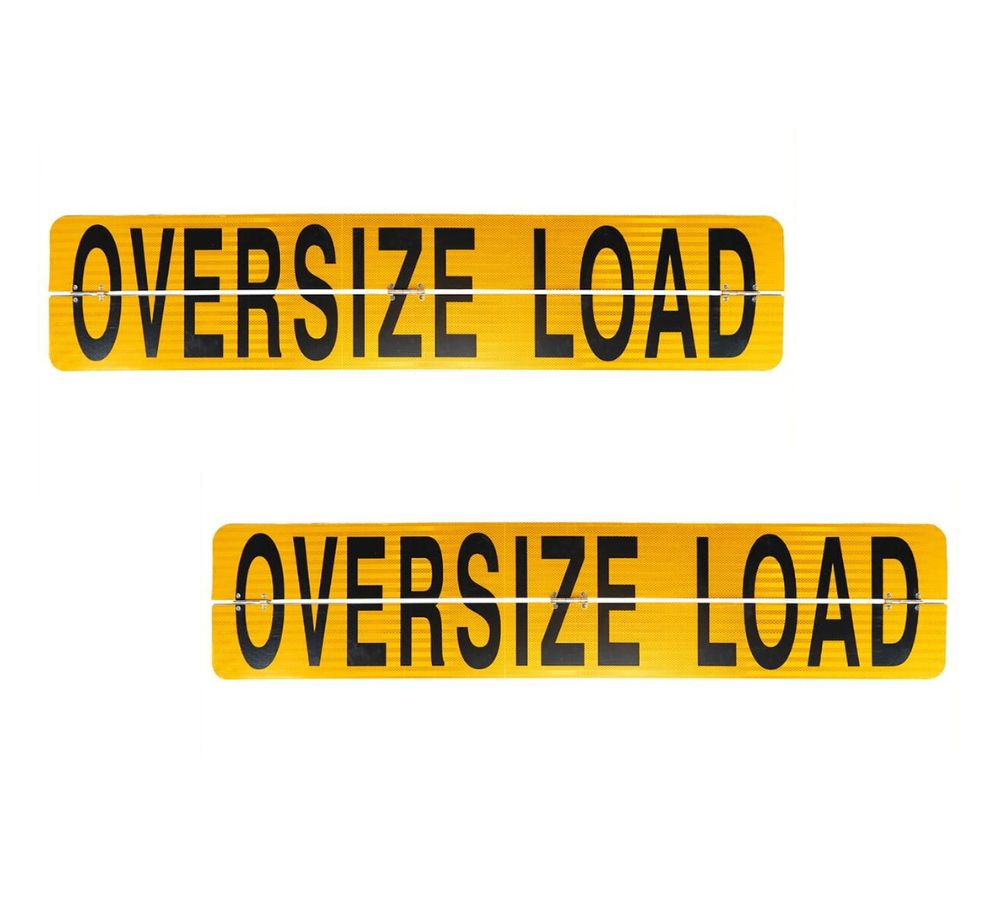 2 Pack 12" x 84" Hinged Aluminum Oversize Load Sign for Trucks - Heavy ...