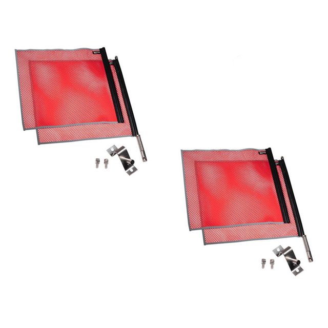 (2 Pack) 18"x18" EZ Mount Warning Flag with Mounting Kit & Reflective ...