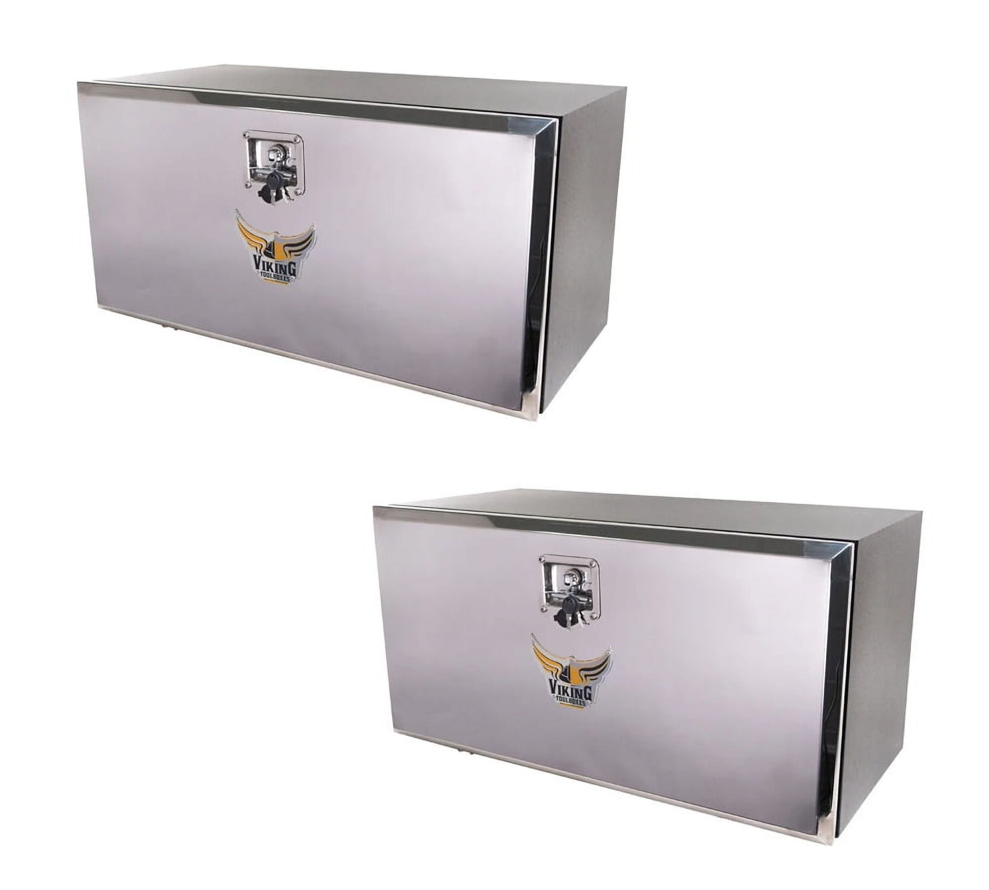(2 Pack) 18"x18"x36" Steel Flatbed Trailer Underbody Tool Box with ...