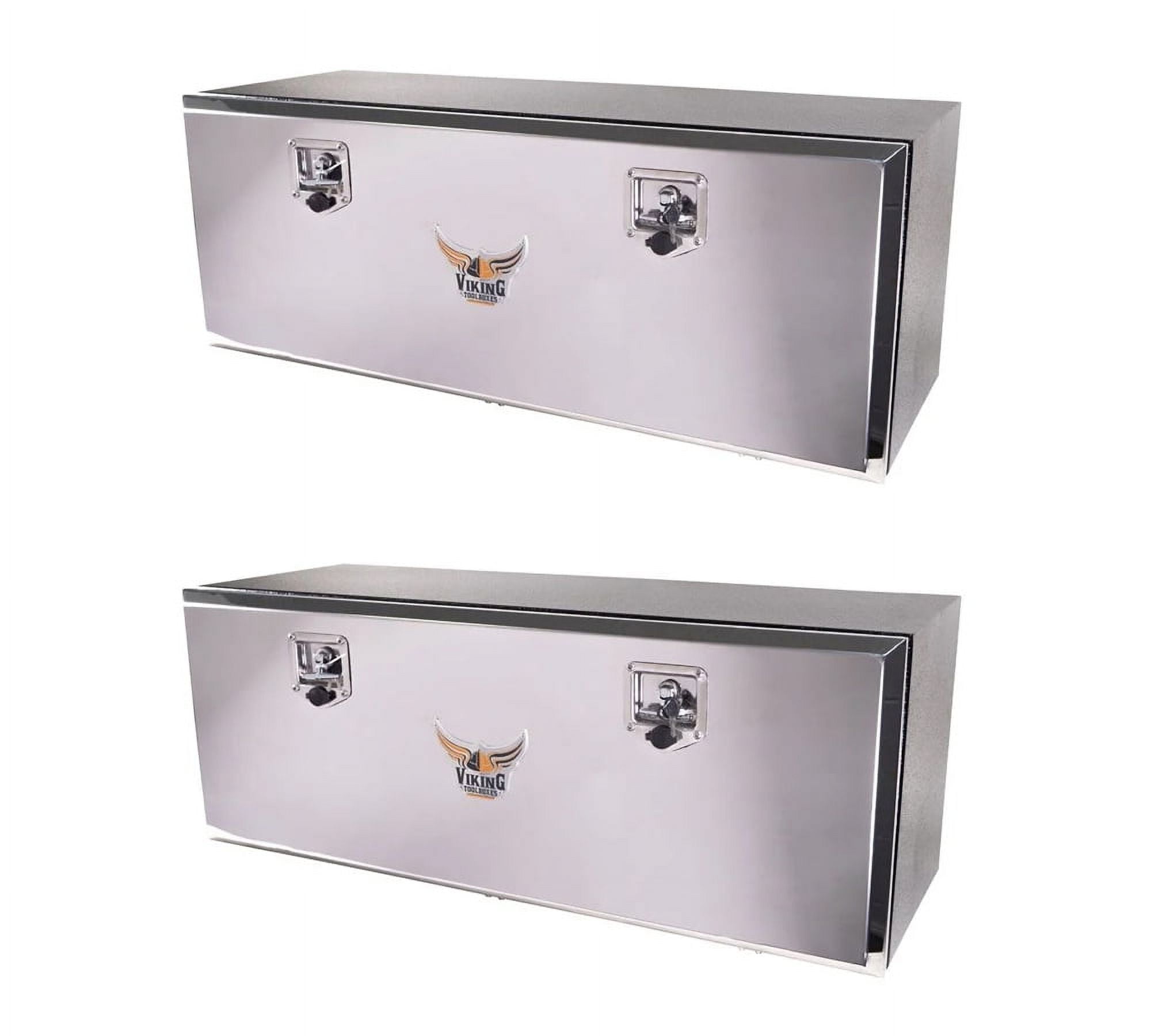 (2 Pack) 18"x18"x48" Steel Flatbed Trailer Underbody Tool Box with ...