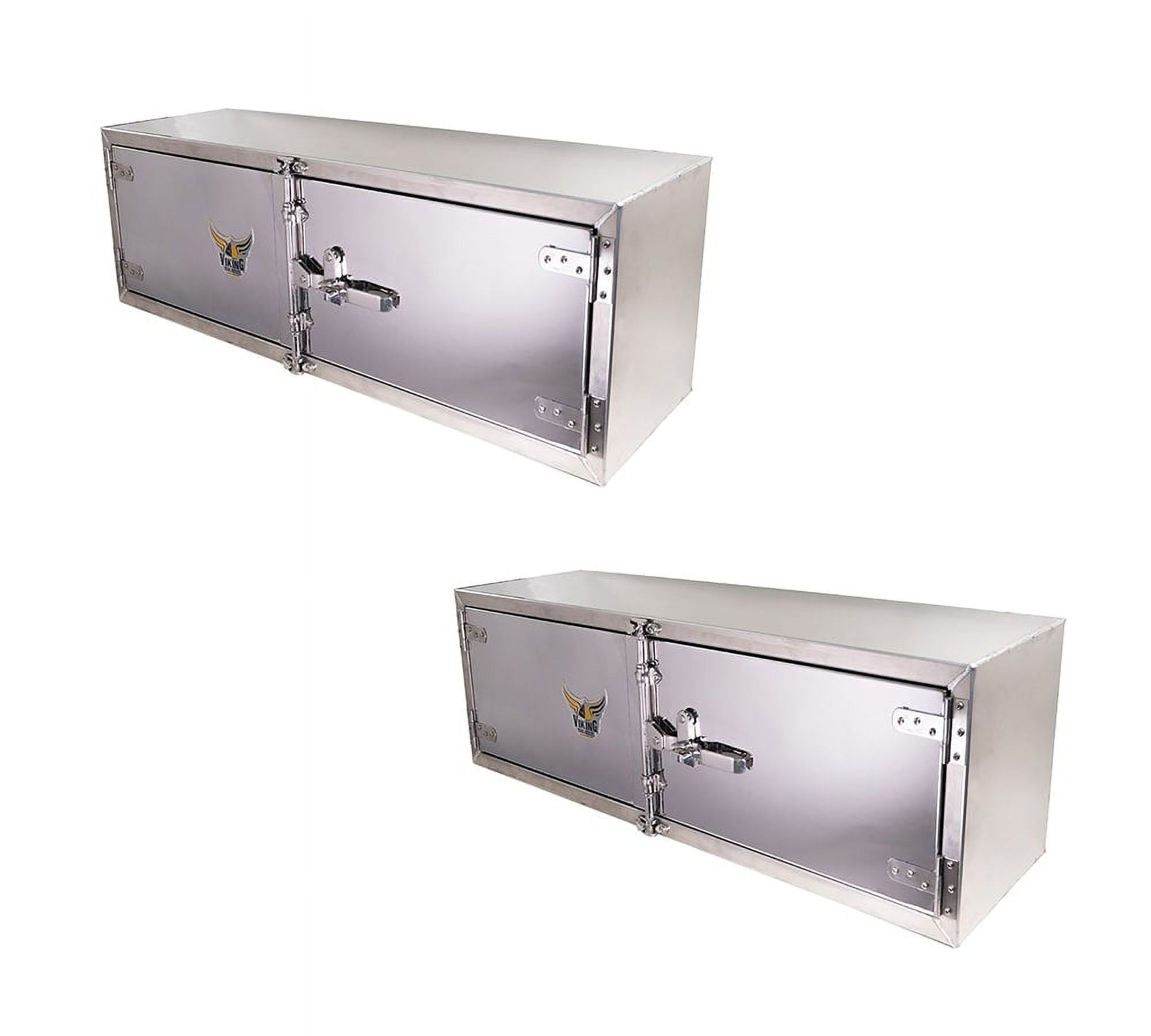 (2 Pack) 18"x18"x60" Aluminum Flatbed Trailer Underbody Tool Box with ...