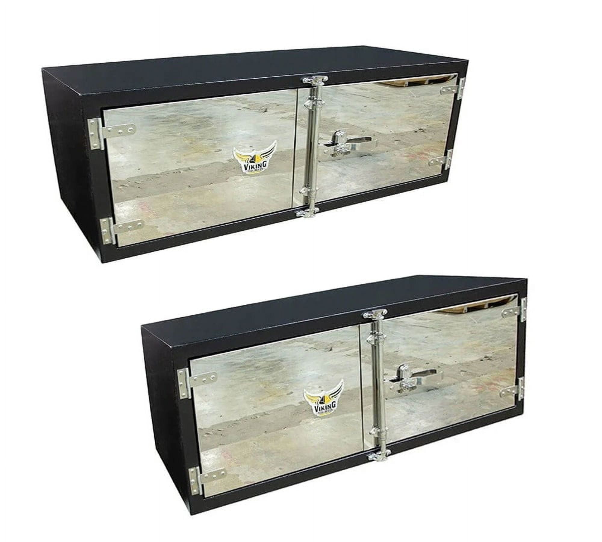 2 Pack 18"x18"x60" Steel Flatbed Trailer Underbody Tool Box with Mirror ...