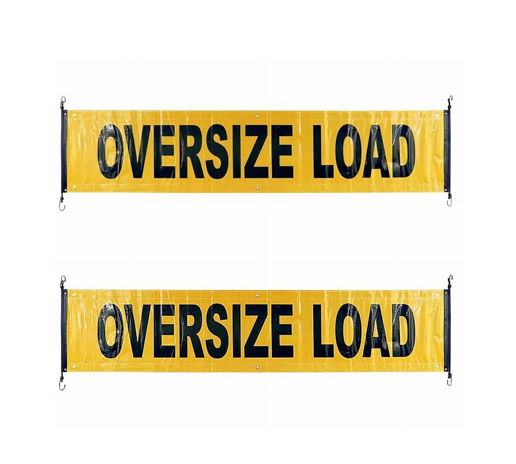 2 Pack 18"x84" Reflective Oversize Load Sign for Trucks w/Bungee Cord ...