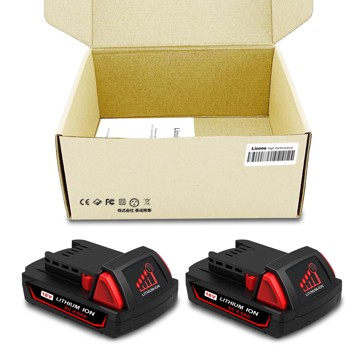 2 Pack 18V 4Ah 48-11-1830 18V Compact Battery Replacement for Milwaukee ...