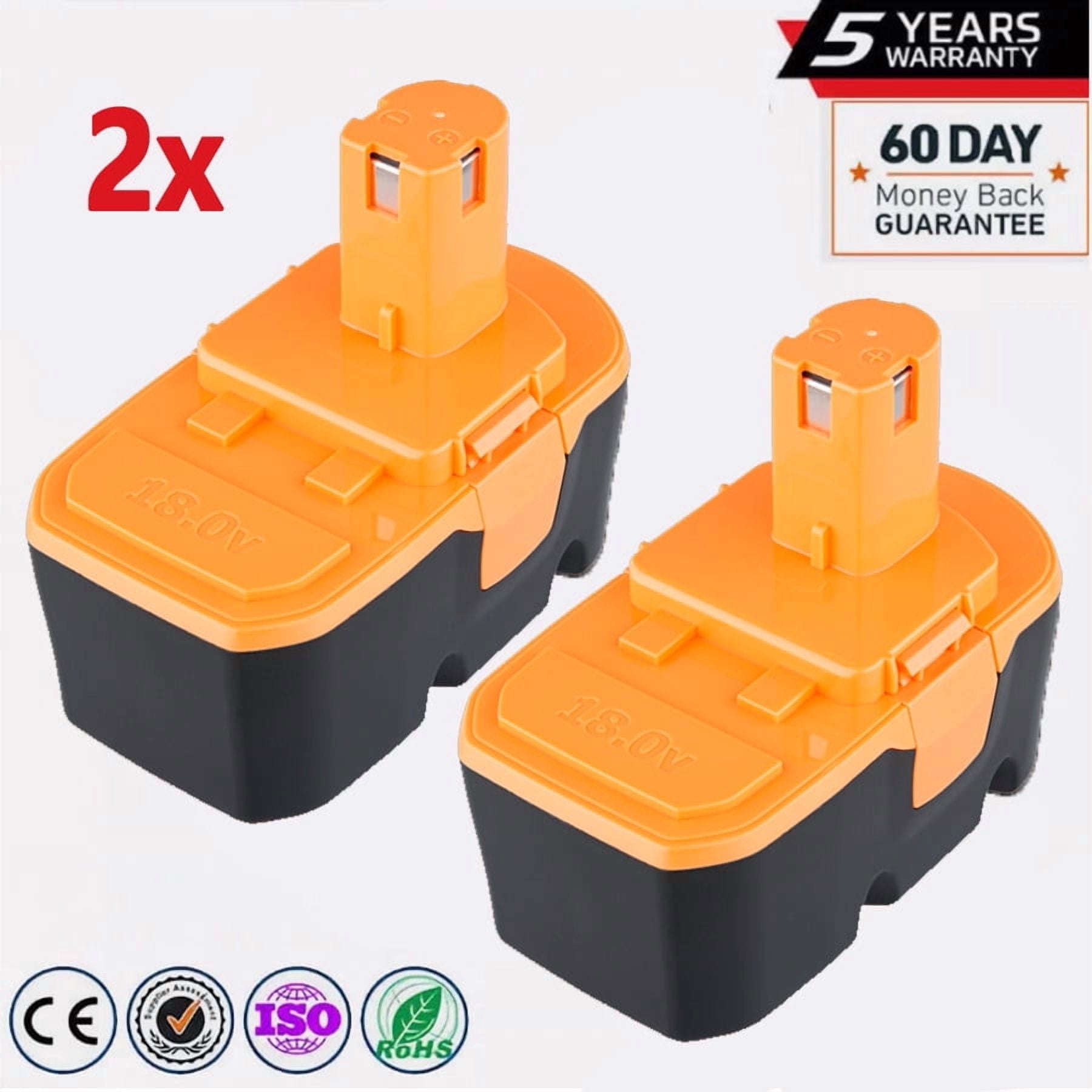 2 Pack 18V P100 Battery Replacement for Ryobi 18V Battery NiMH ...