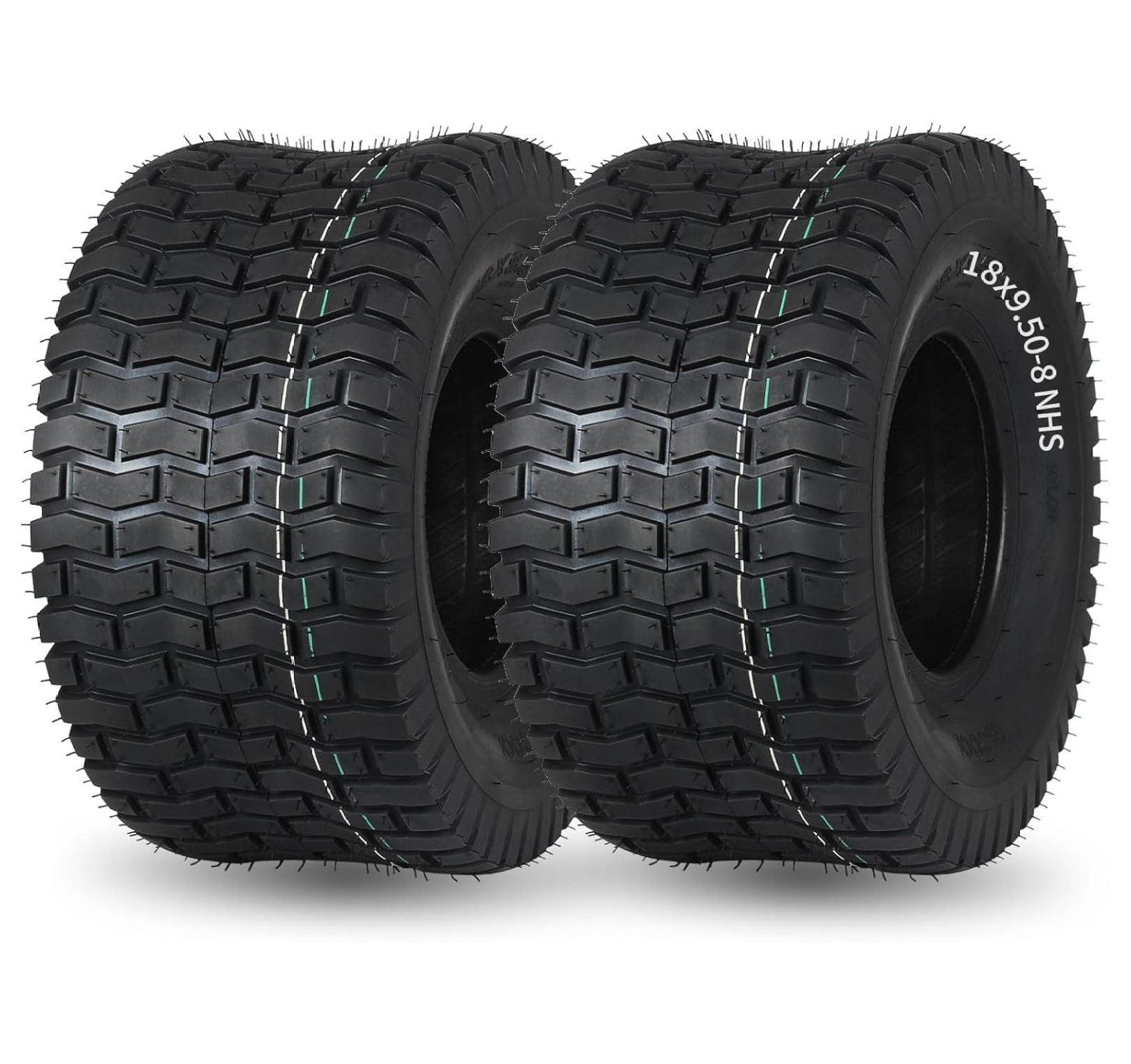 (2 Pack) 18x9.50-8 Lawn mower Tire, 18x9.5-8 Tubeless Tire for Tractor Riding Lawnmowers, 4 Ply ...