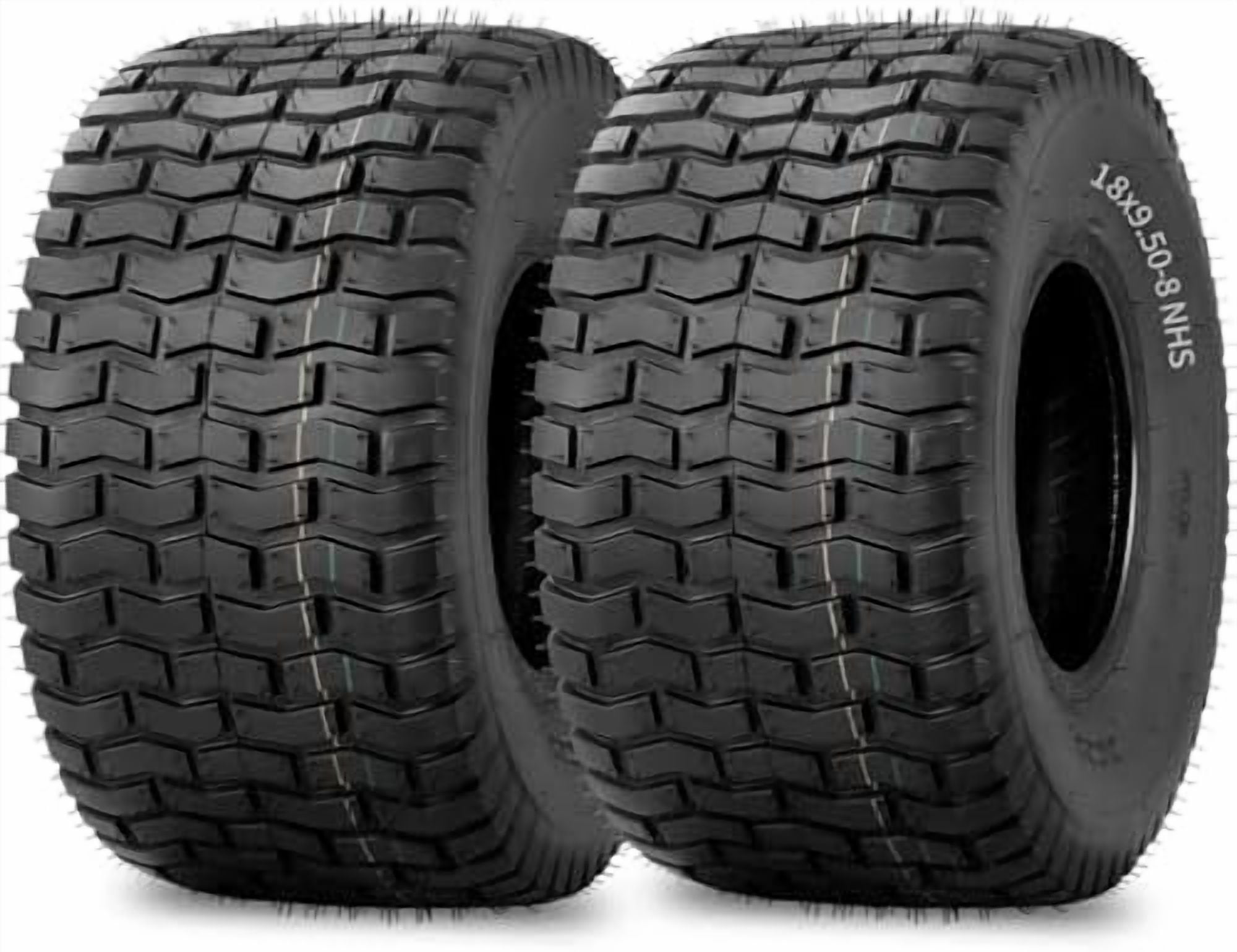 (2 Pack) 18x9.50-8 Lawn mower Tire, 18x9.5-8 Tubeless Tire for Tractor Riding Lawnmowers, 4 Ply ...