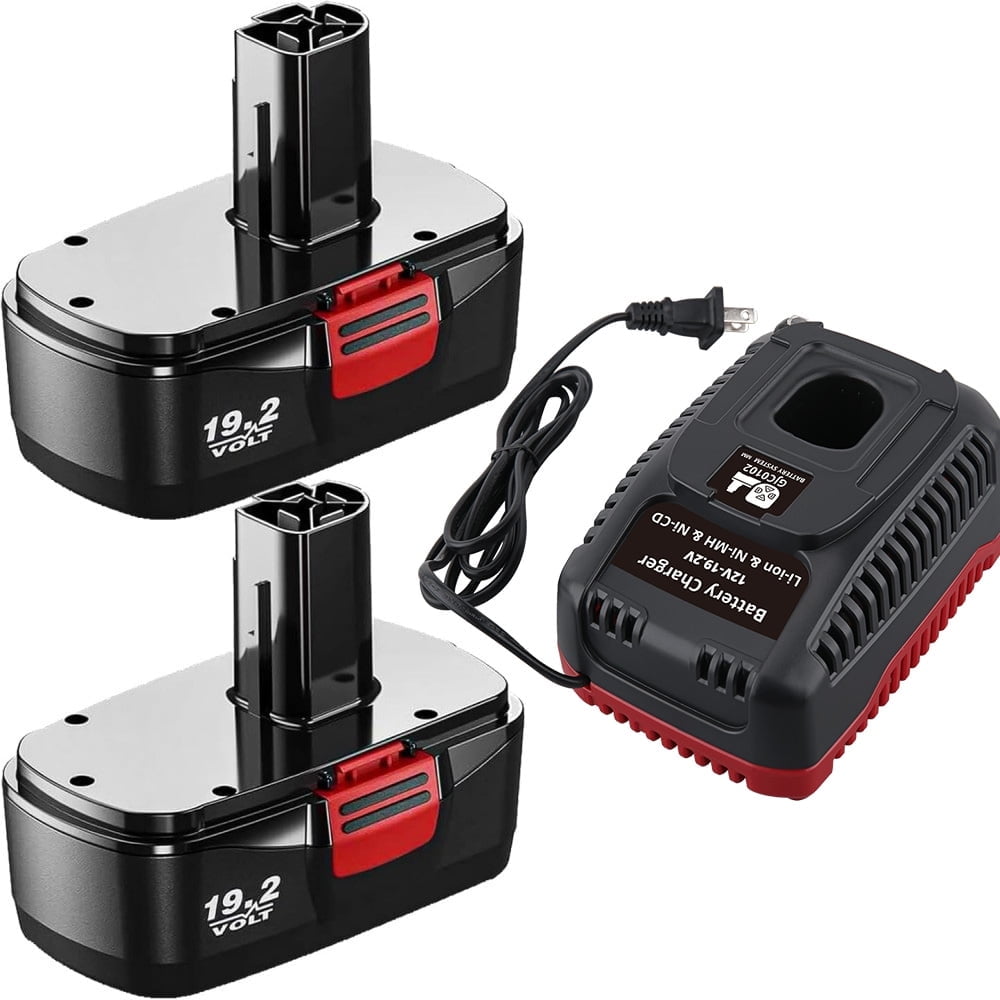 2 Pack 19.2V 4800mAh C3 Replacement Battery and Battery Charger Compatible with Craftsman 19.2 ...