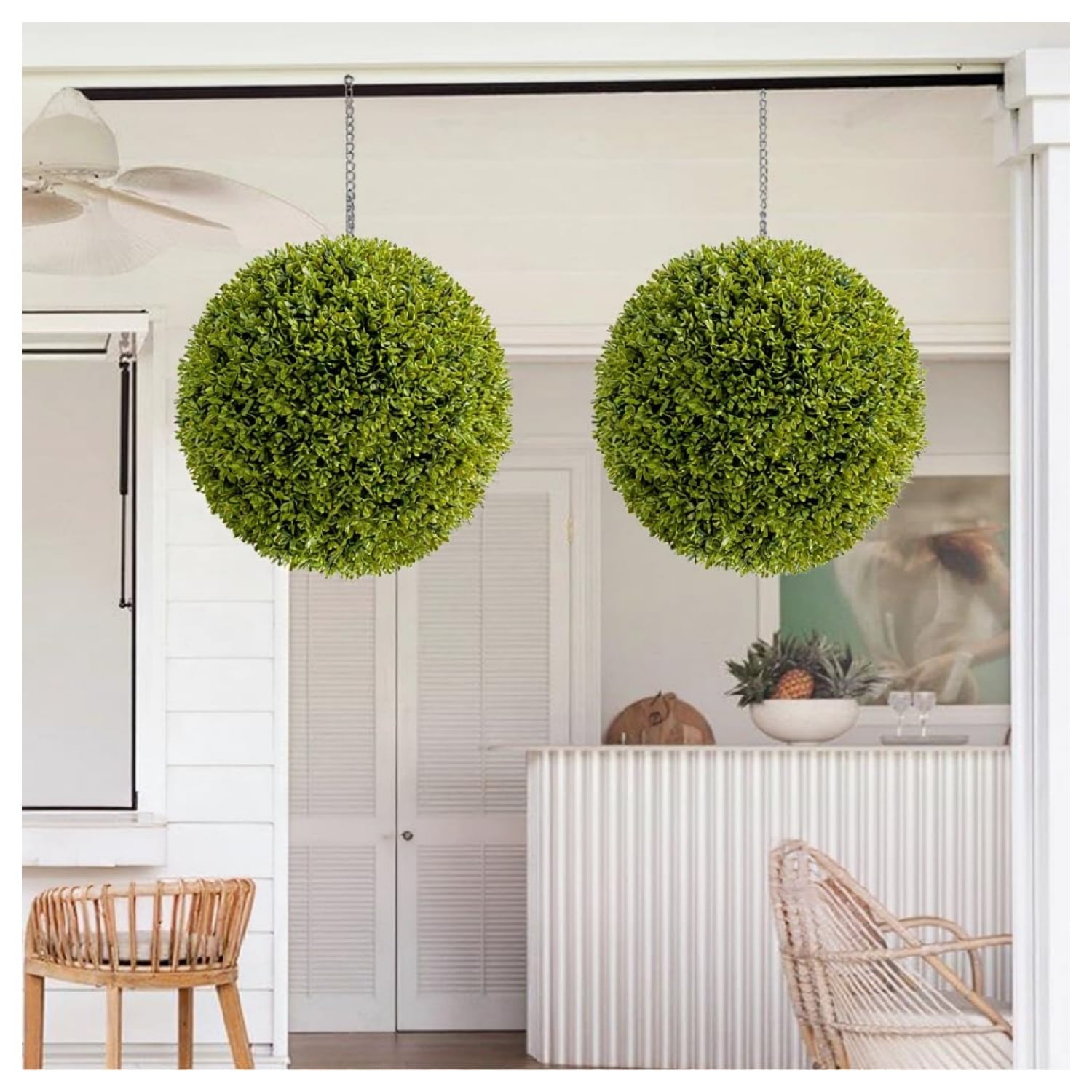 2 Pack 19 Inch Artificial Topiary Balls Mi Zilan - Fake Greenery ...