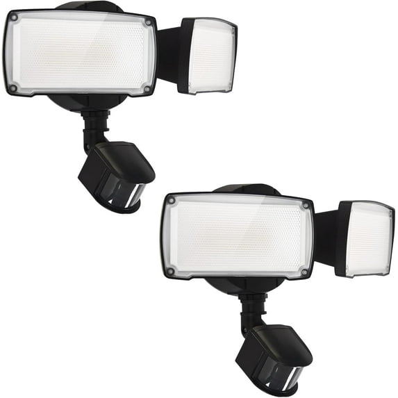 2 Pack 19W LED Flood Light Motion Sensor Outdoor, 2 Adjustable Head ...