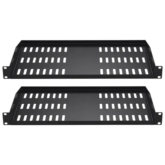 2-Pack 1U Vented Server Rack Shelf - 10 Inch (254mm) Depth Rack Mount ...