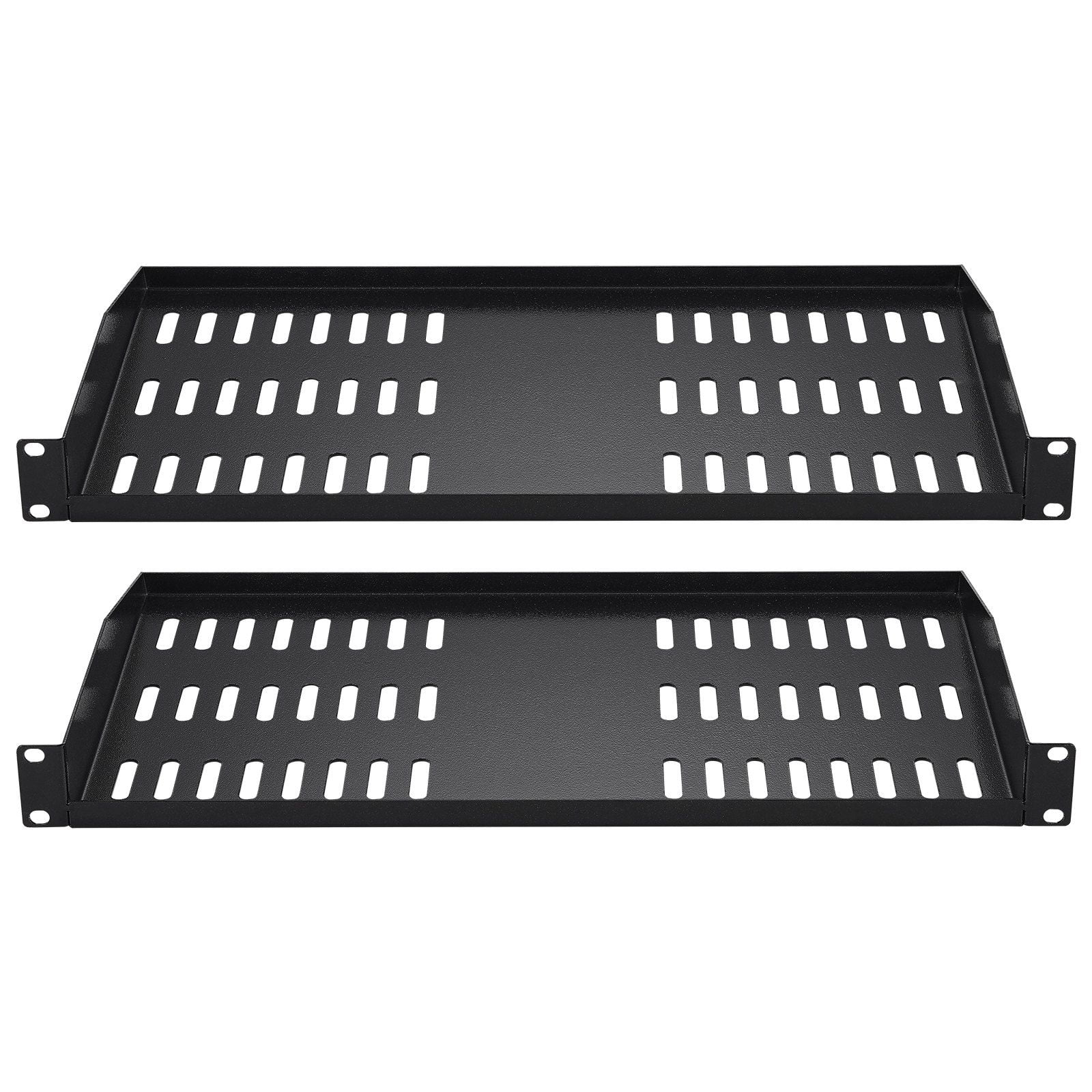 2-Pack 1U Vented Server Rack Shelves, 10-Inch Depth, 50 lb Capacity ...