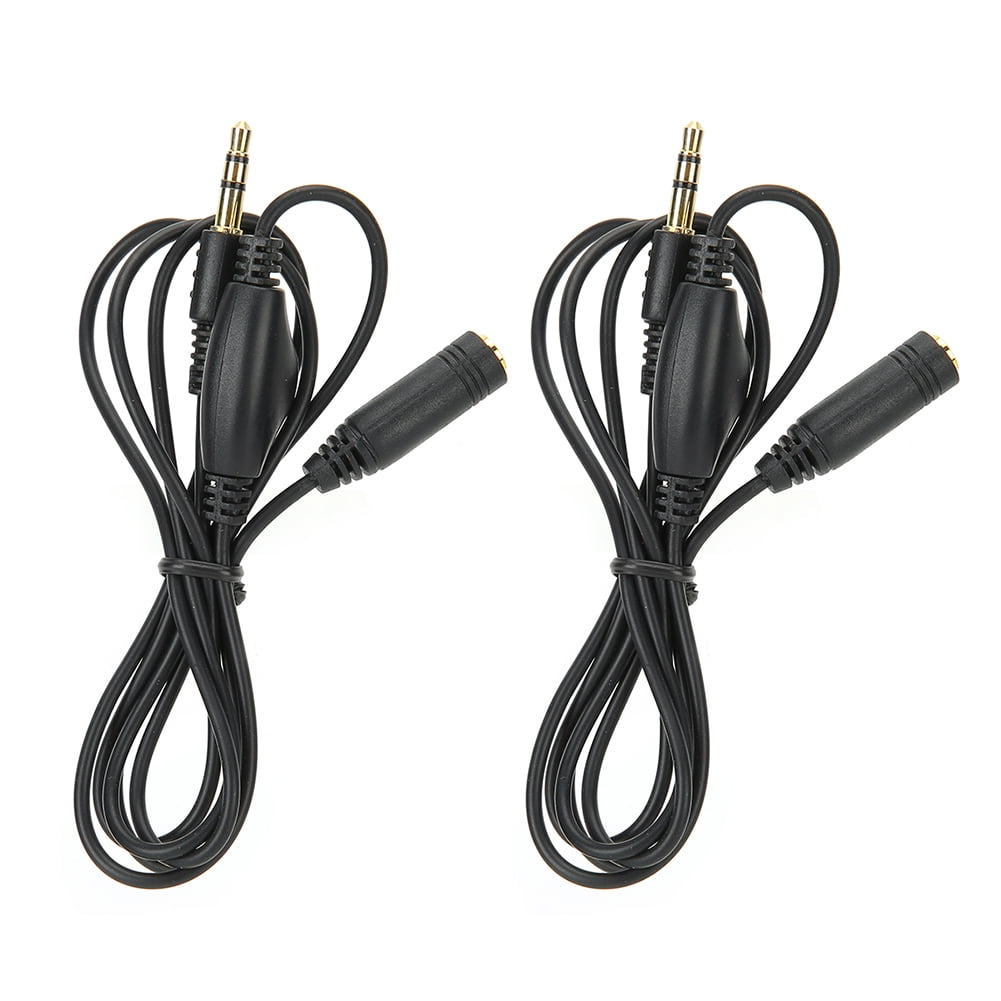 2-Pack 1m (3.3ft) 3.5mm Audio Extension Cables with Volume Control for ...