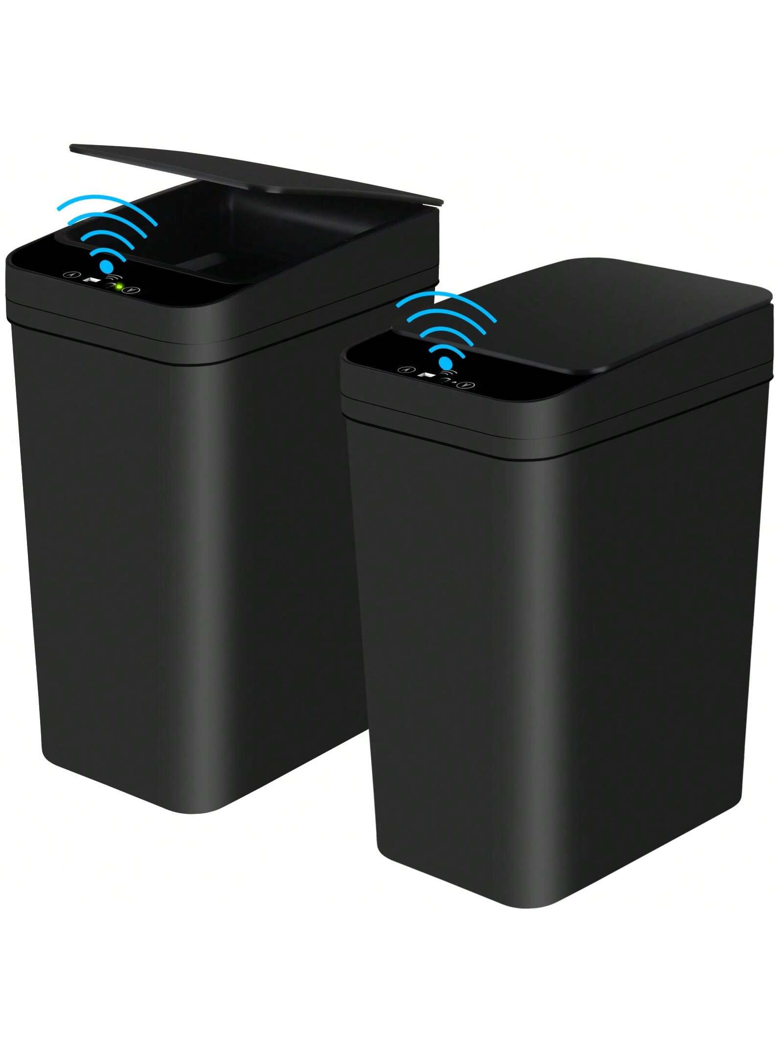 2 Pack 2.2 Gallon Bathroom Trash Cans With Lid Touchless Automatic ...