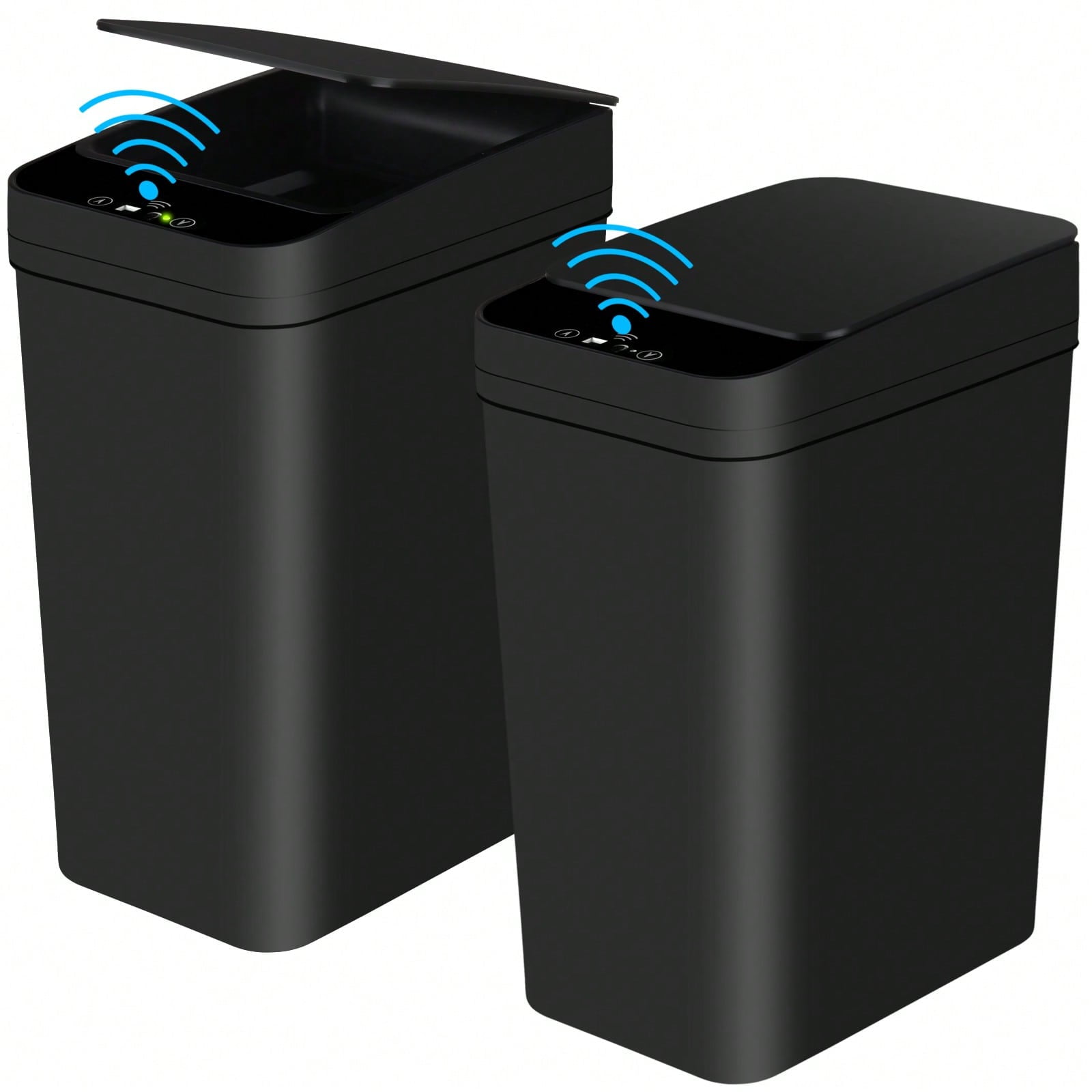 2 Pack 2.2 Gallon Bathroom Trash Cans With Lid Touchless Automatic ...