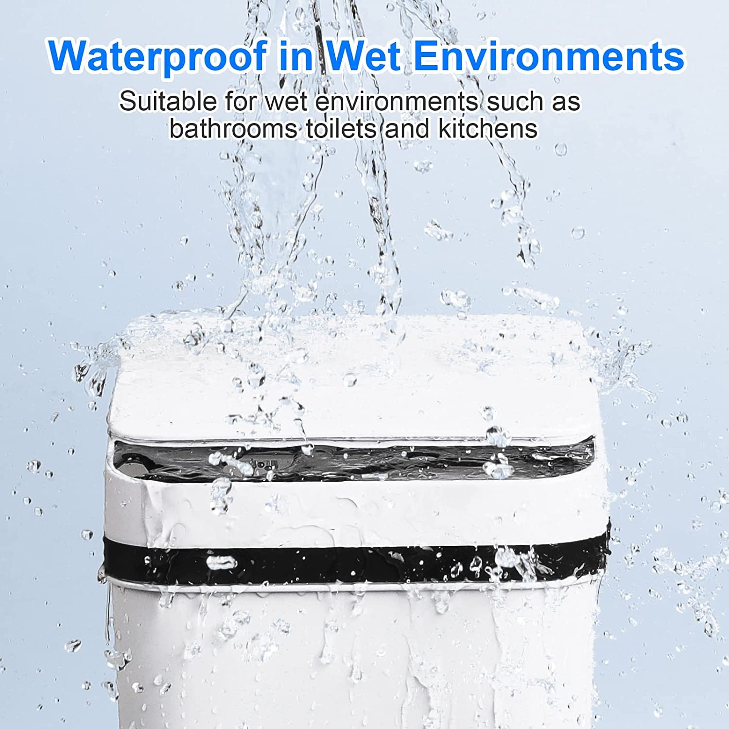 2-Pack 2.2 Gallon White Touchless Motion Sensor Trash Can Slim Smart ...