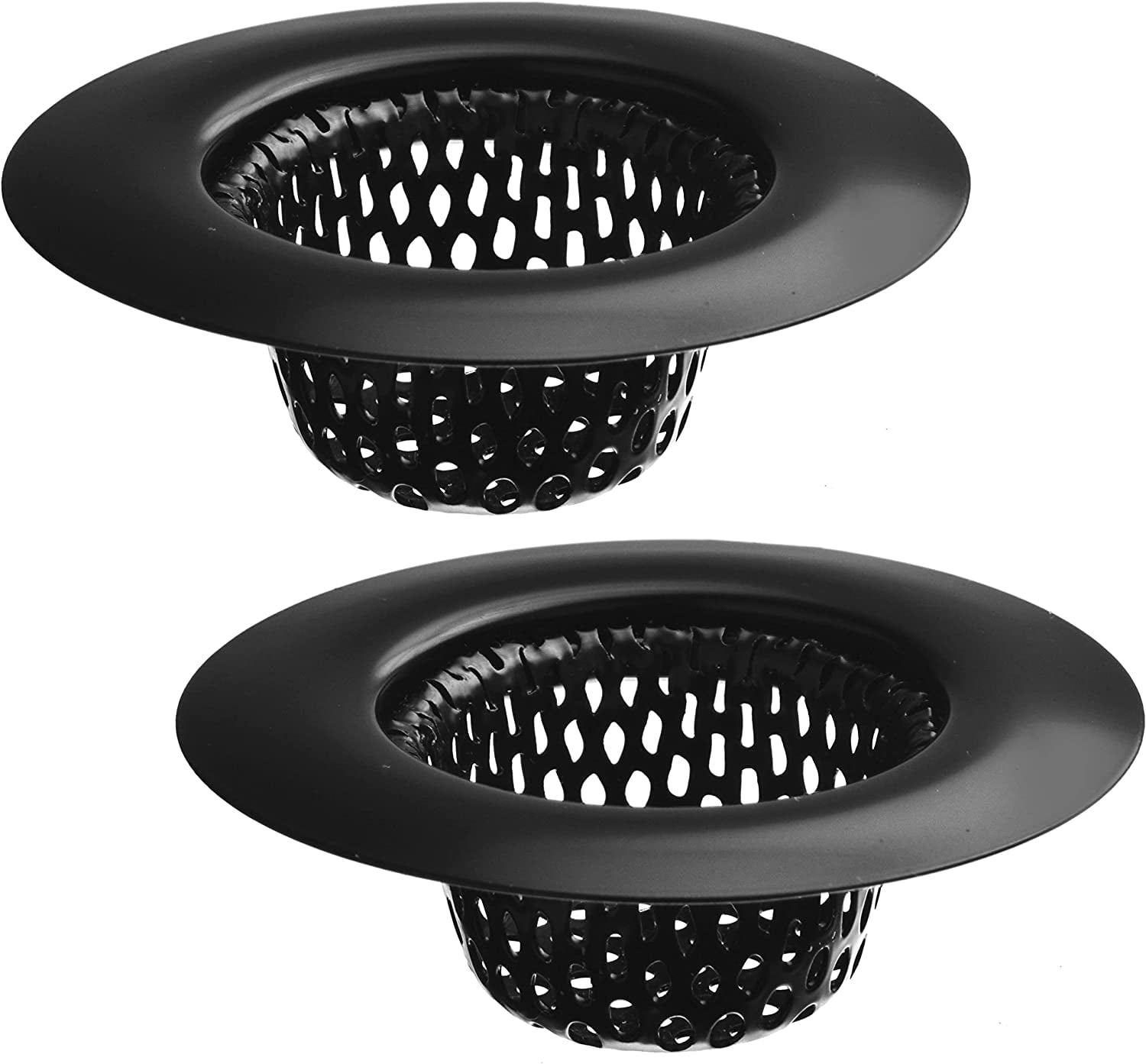 2 Pack - 2.25" Top / 1" Basket- Black Sink Strainer Bathroom Sink ...
