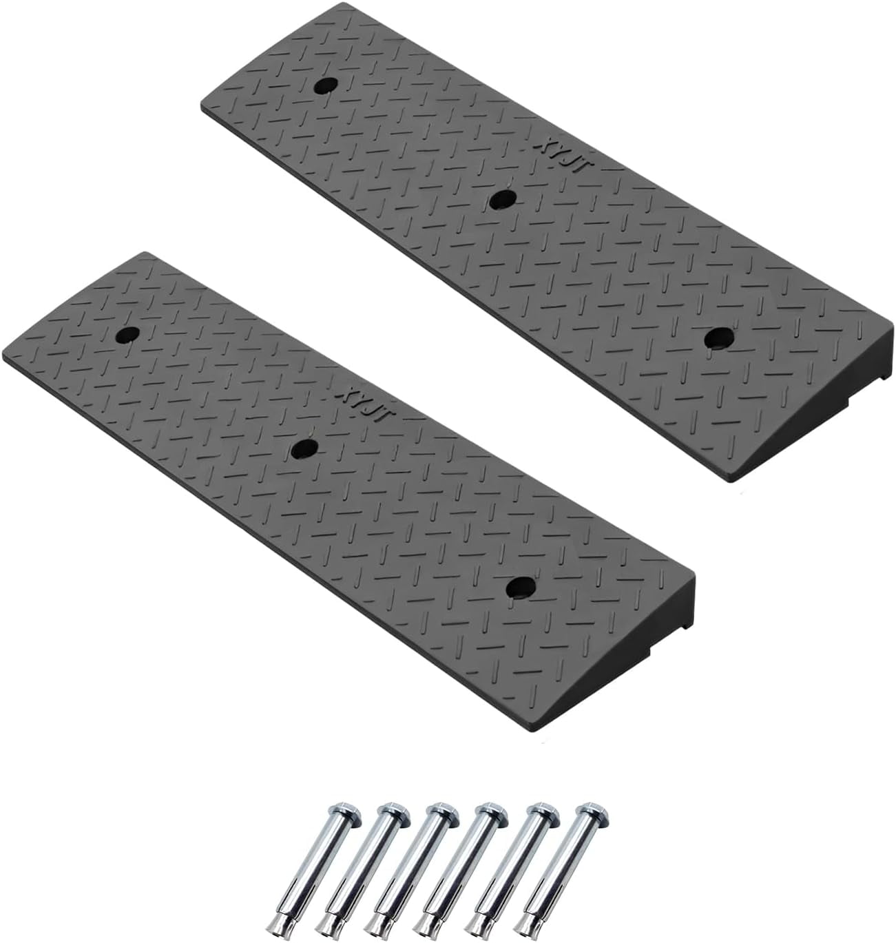 2 Pack 2.4'' Rise Rubber Curb Ramp Heavy Duty Loading Rubber Curb Ramps 3 Tons Driveway Ramp Car ...