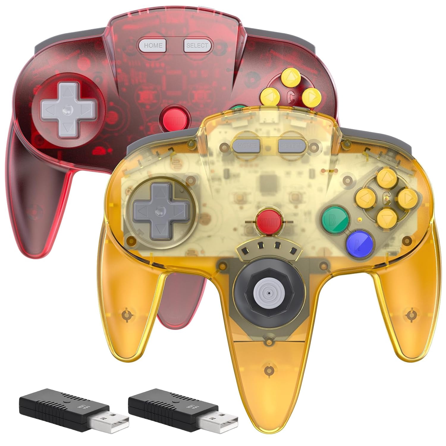 2 Pack 2.4 z Wireless N64 Switch Online Controller USB Receiver ...