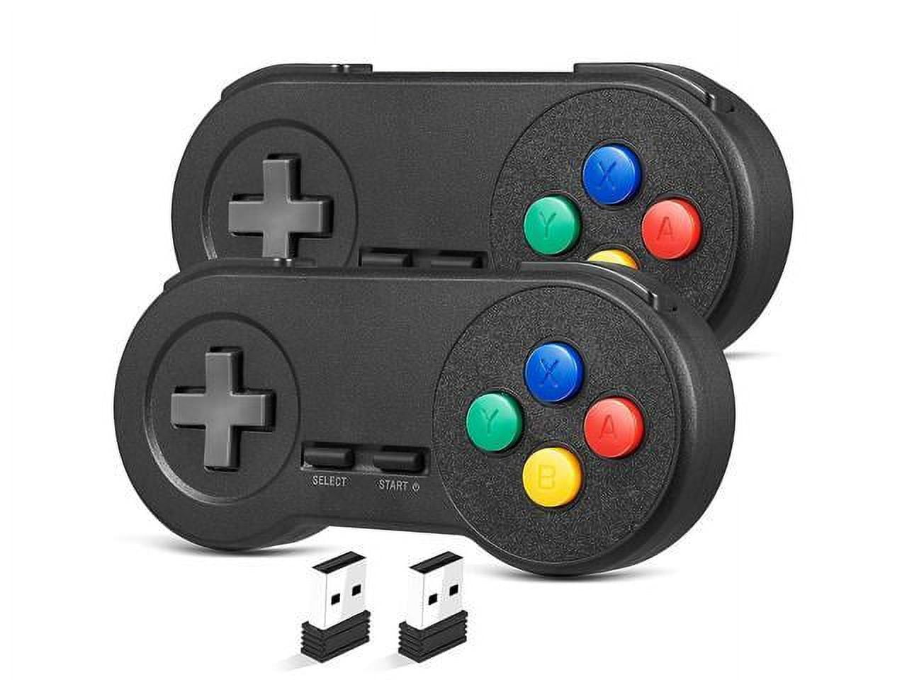 (2 Pack) 2.4GHz Wireless USB SNES Style Controller Compatible with ...