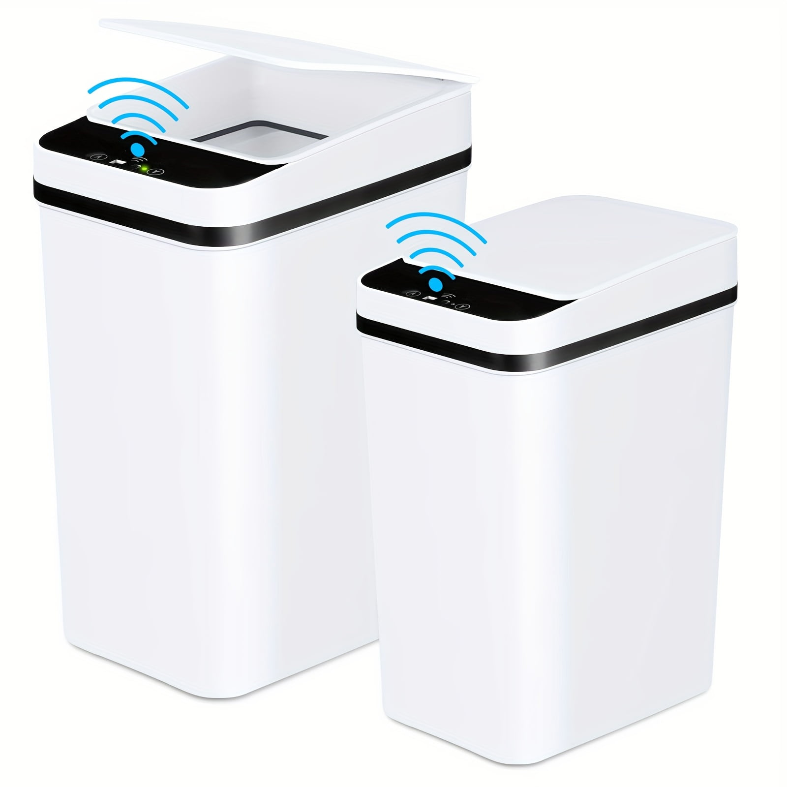 2 Pack 2.5 Gal & 4 Gal Bathroom Trash Cans With Lid Touchless Automatic ...