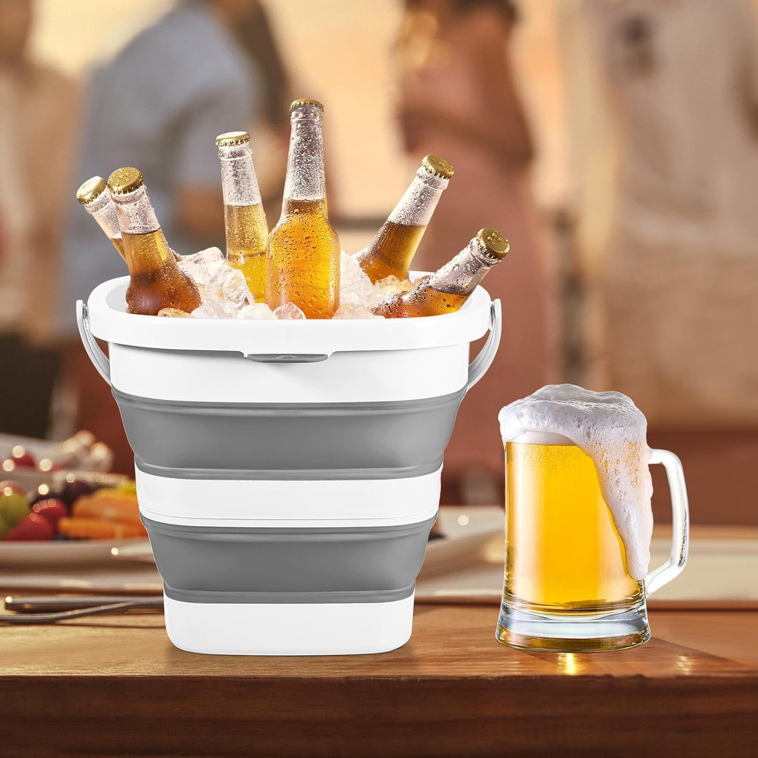 2 Pack 2.6 Gallon Collapsible Plastic Buckets with Handle - Portable ...