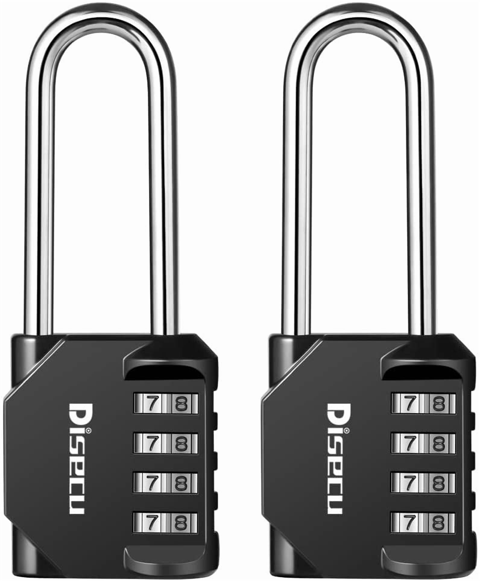 2 Pack 2.6 Inch Long Shackle Combination Lock, 4 Digit Outdoor ...