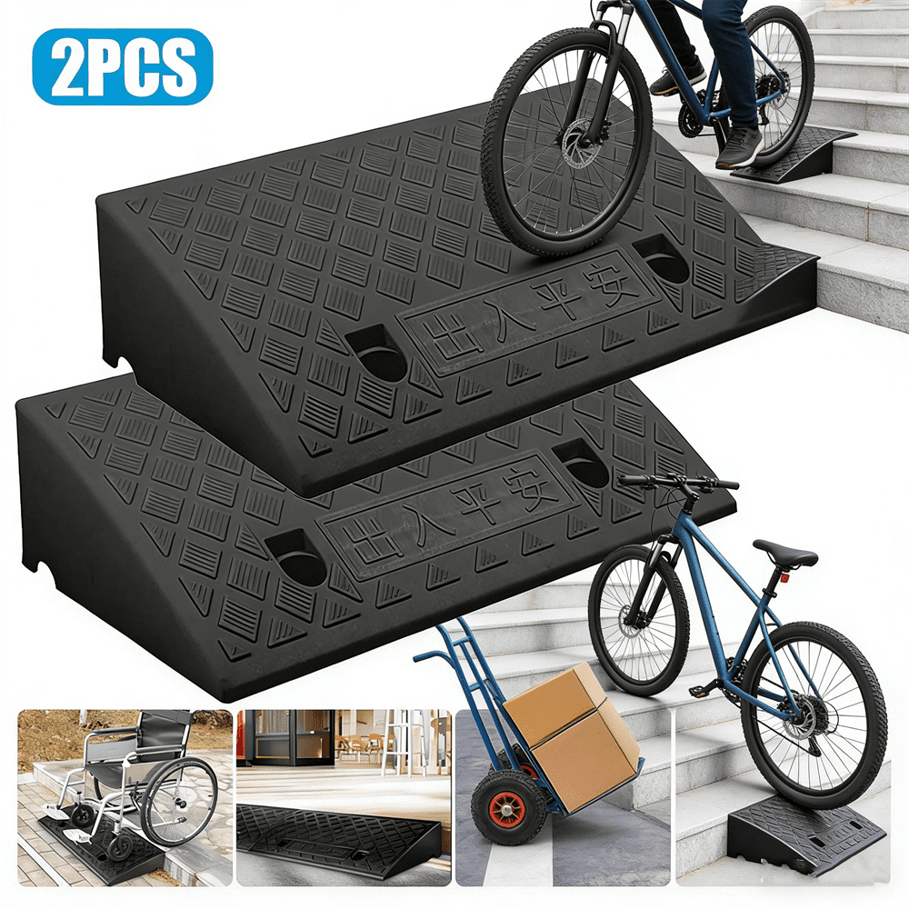 2 Pack 2.7'' Rise Driveway Rubber Curb for Ramps,Driveway Ramp Car ...