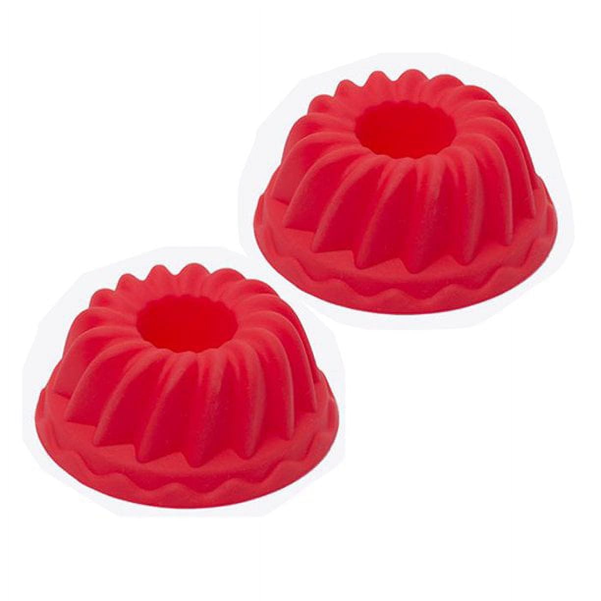 2 Pack 2.76" Mini Silicone Cake Mold,BPA Free,Non Stick Fluted Tube ...