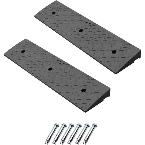 2 Pack 2.8'' Rise Rubber Curb Ramp Heavy Duty Loading Rubber Curb Ramps 3 Tons Driveway Ramp Car ...